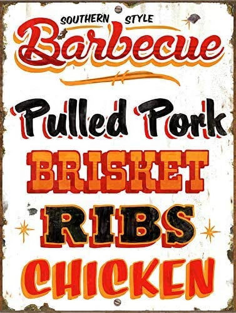 Metal Signs Southern Style Barbecue Pulled Pork Brisket Ribs Chicken ...