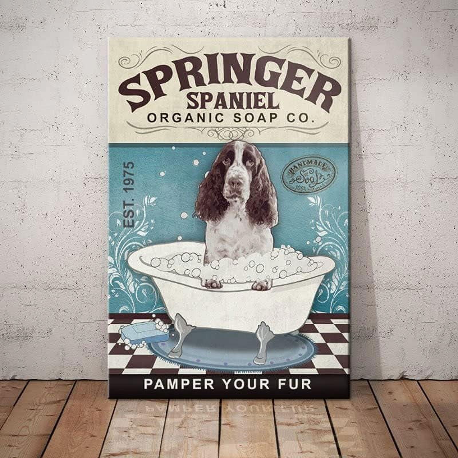 Metal Signs Springer Spaniel Dog Organic Soap Company Signs Aluminum ...