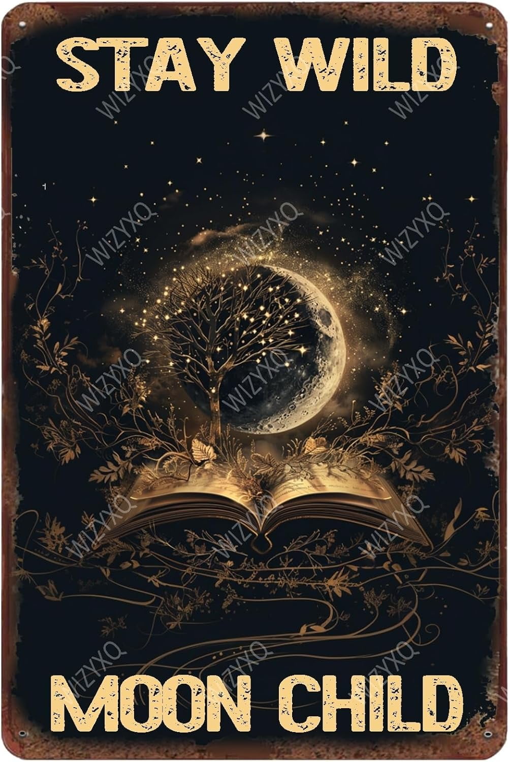 Metal Signs Stay Wild Moon Child Sign Funny Vintage Tin Sign Aluminum ...