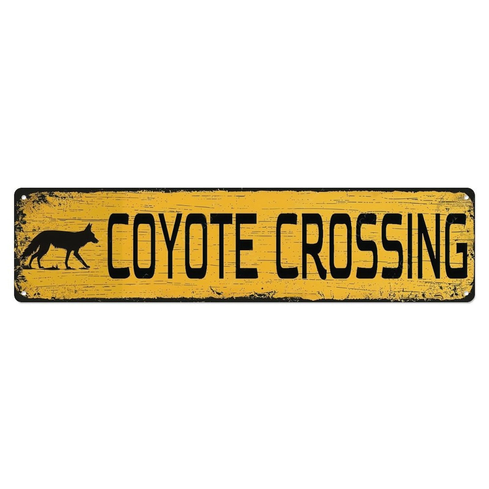 Metal Signs: Street Sign Coyote Crossing Vintage Metal Signs Funny Tin ...