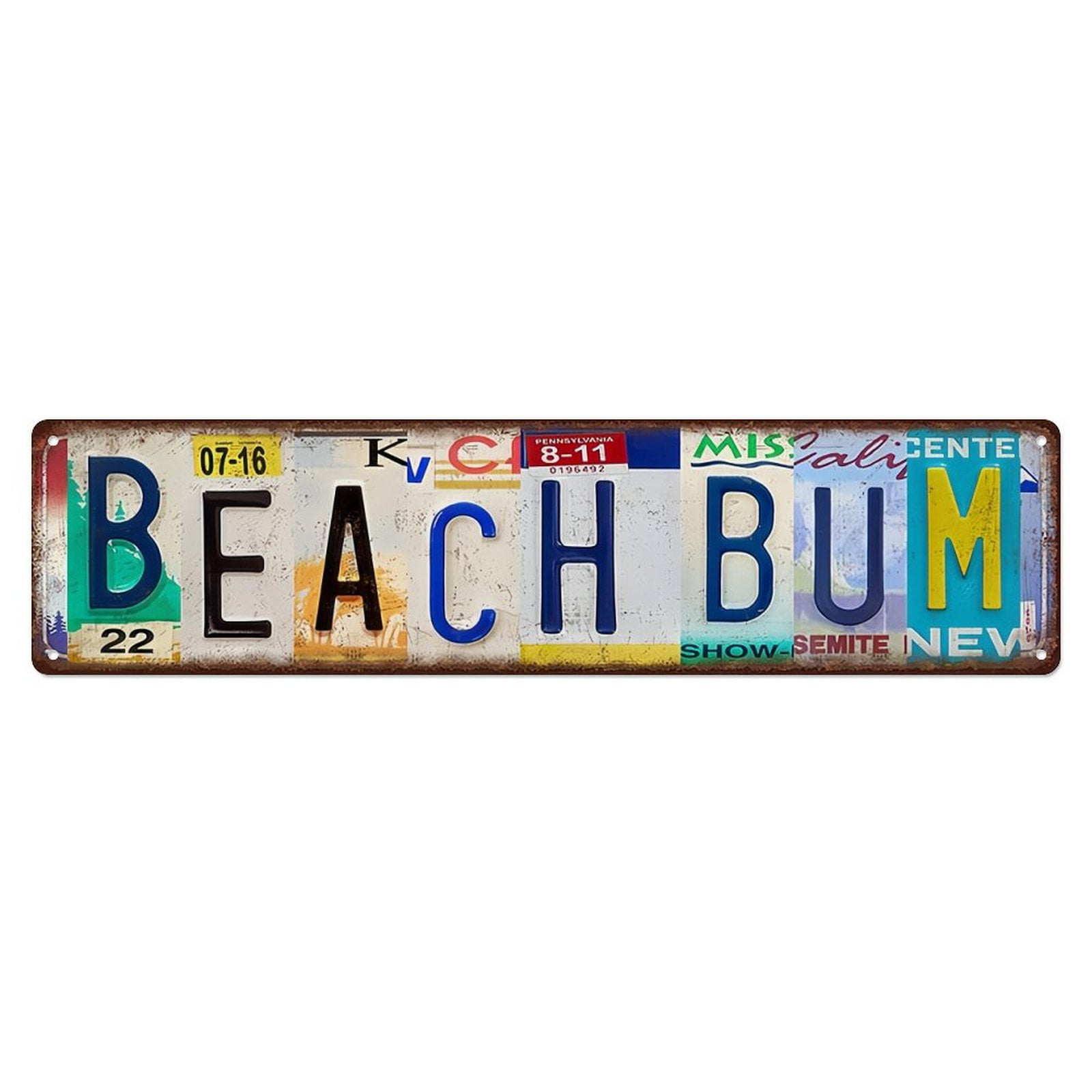 Metal Signs: Vintage Beach Bum Metal Tin Signs Street Signs Home Wall ...