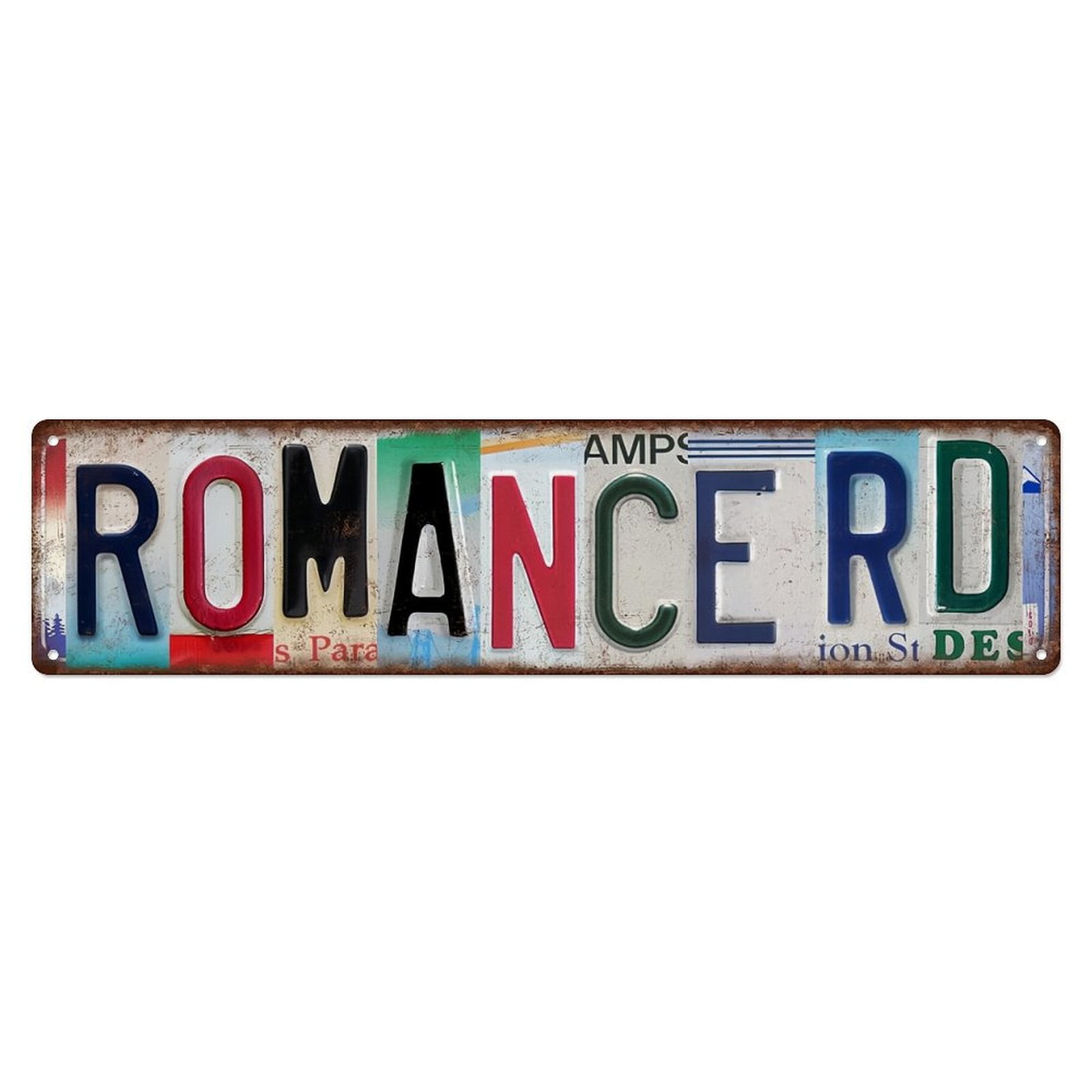 Metal Signs: Vintage Book Nook Street Sign Romance Rd Wall Decor ...