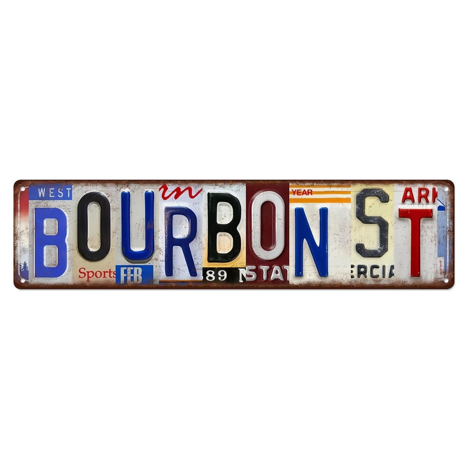 Metal Signs: Vintage Bourbon St Street Sign Wall Decor Metal Tin Signs ...