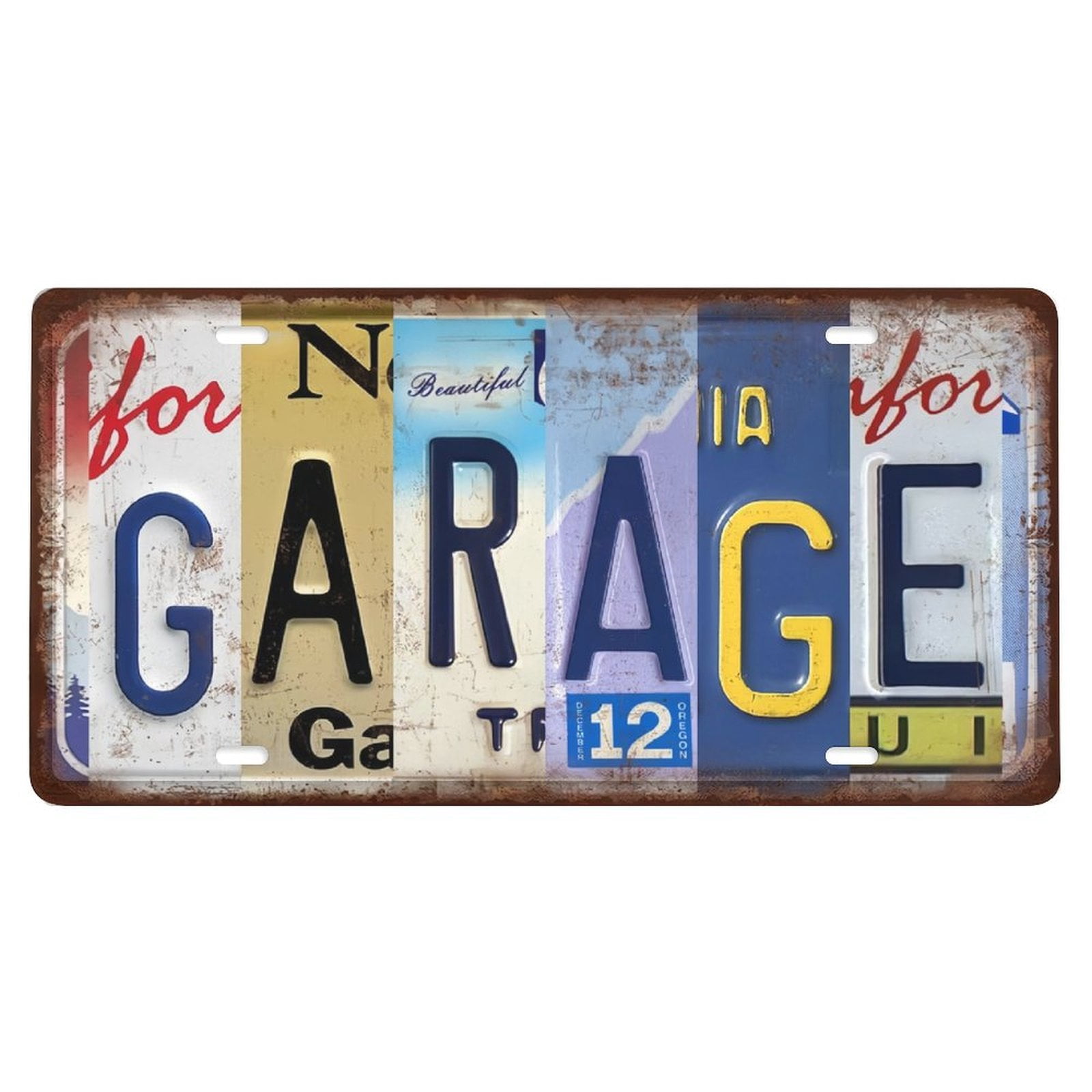 Metal Signs: Vintage Garage Metal Tin Sign License Plate Wall Decor for ...