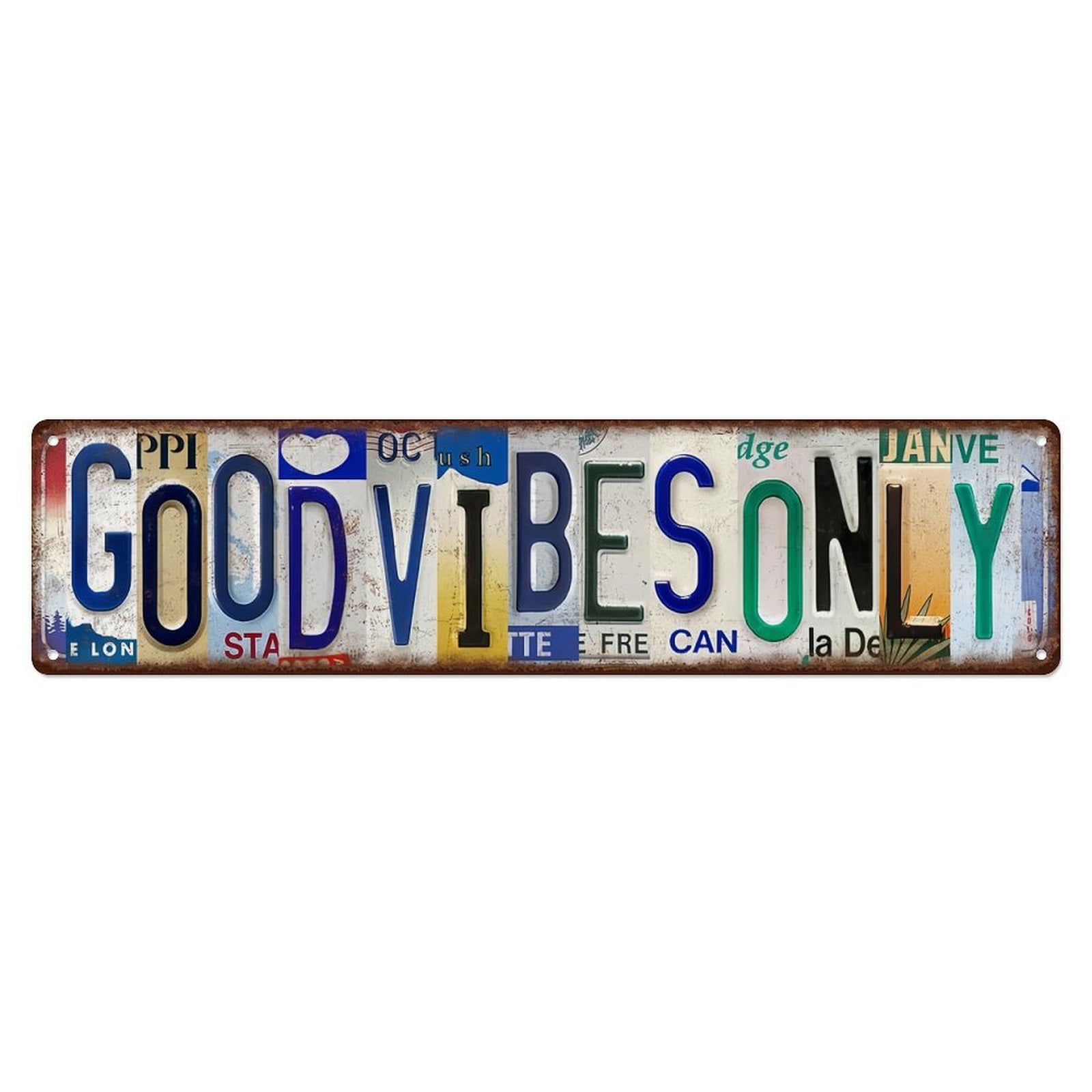 Metal Signs: Vintage Good Vibes Only Metal Tin Signs Street Signs Man ...