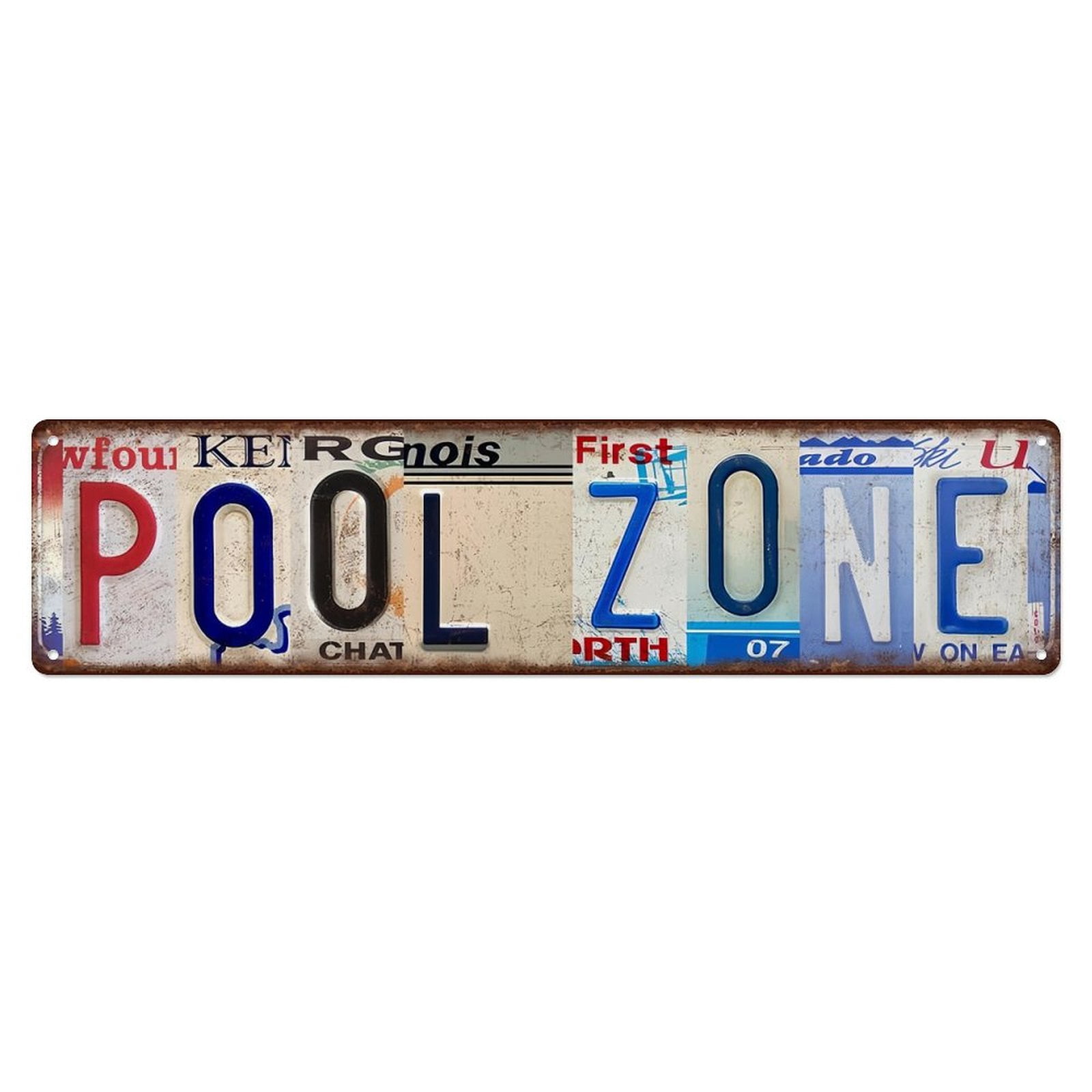 Metal Signs: Vintage Pool Zone Wall Decor Street Signs Home Bar Coffee ...
