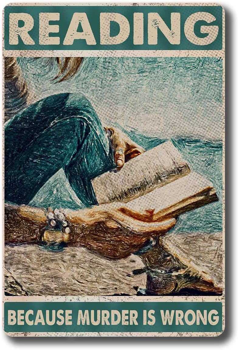 Metal Signs Vintage Reading Because Murder is Wrong Vintage Wall ...