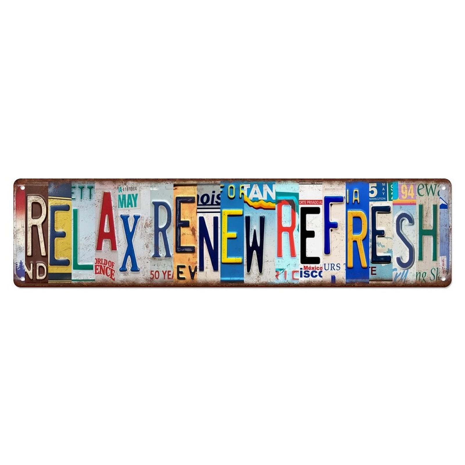 Metal Signs: Vintage Relax Renew Refresh Wall Decor Street Signs Home ...