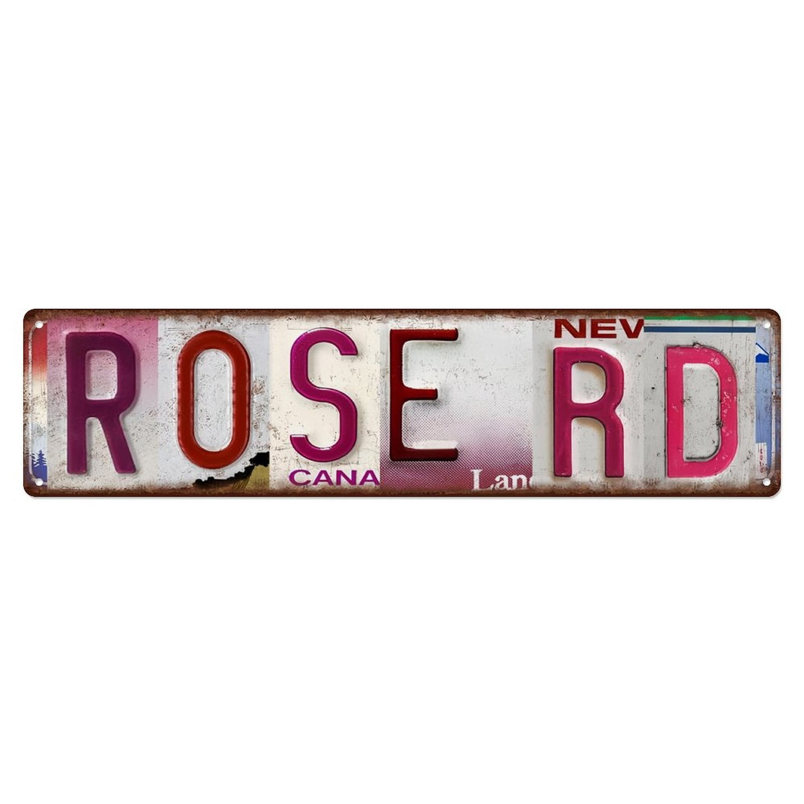 Metal Signs: Vintage Rose Rd Wall Decor Street Signs Metal Tin Signs ...