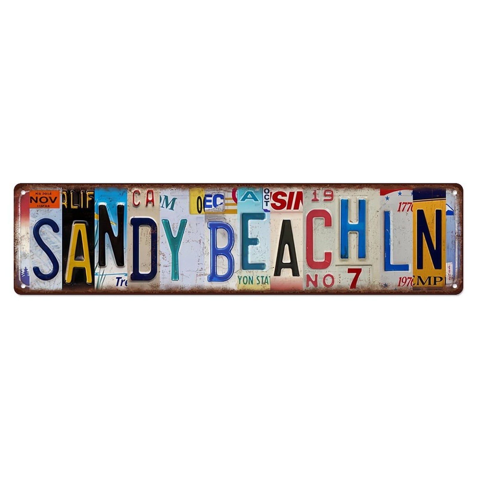 Metal Signs: Vintage Sandy Beach Ln Wall Decor Street Signs Home Bar ...