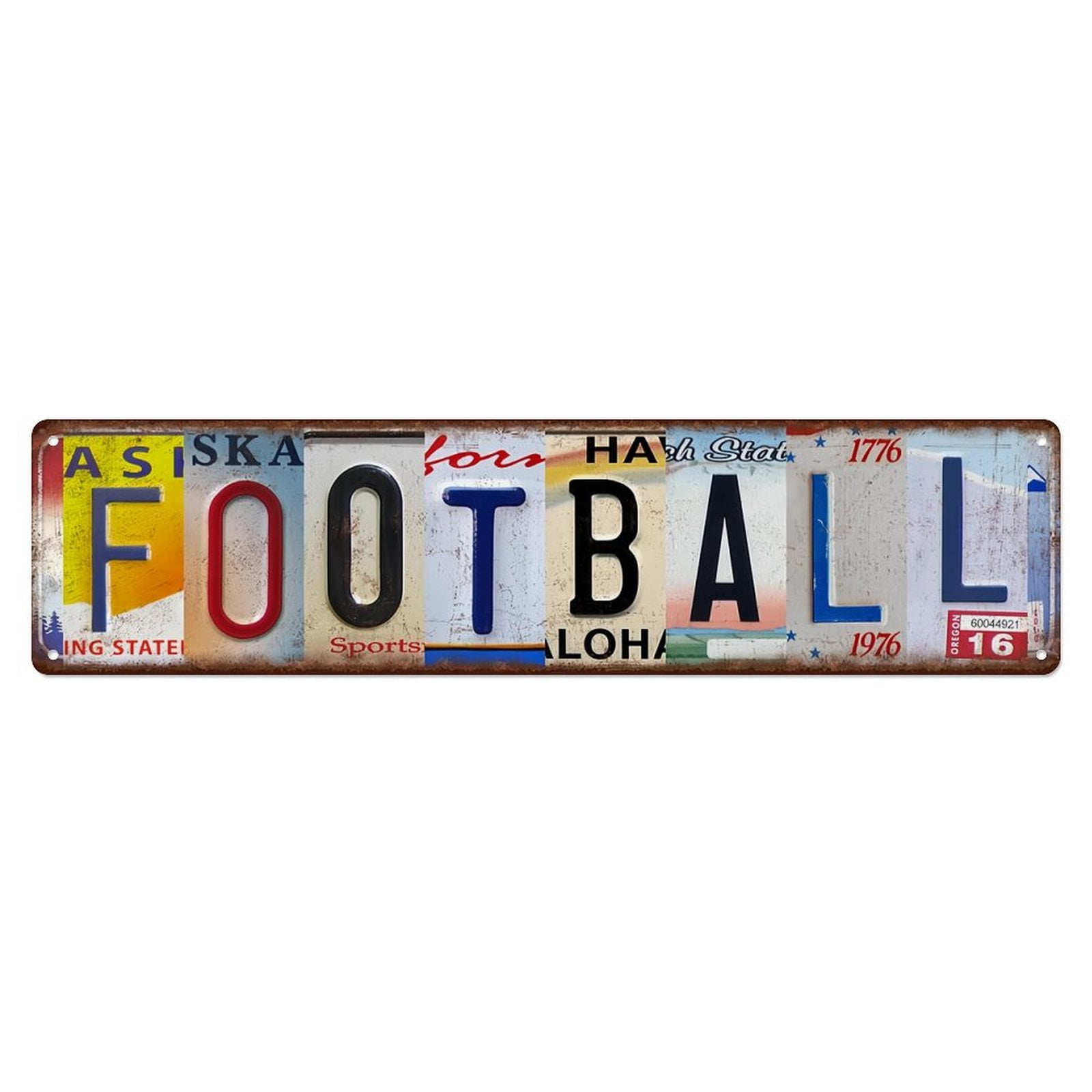 Metal Signs: Vintage Sport Metal Tin Signs Football Street Signs Man ...
