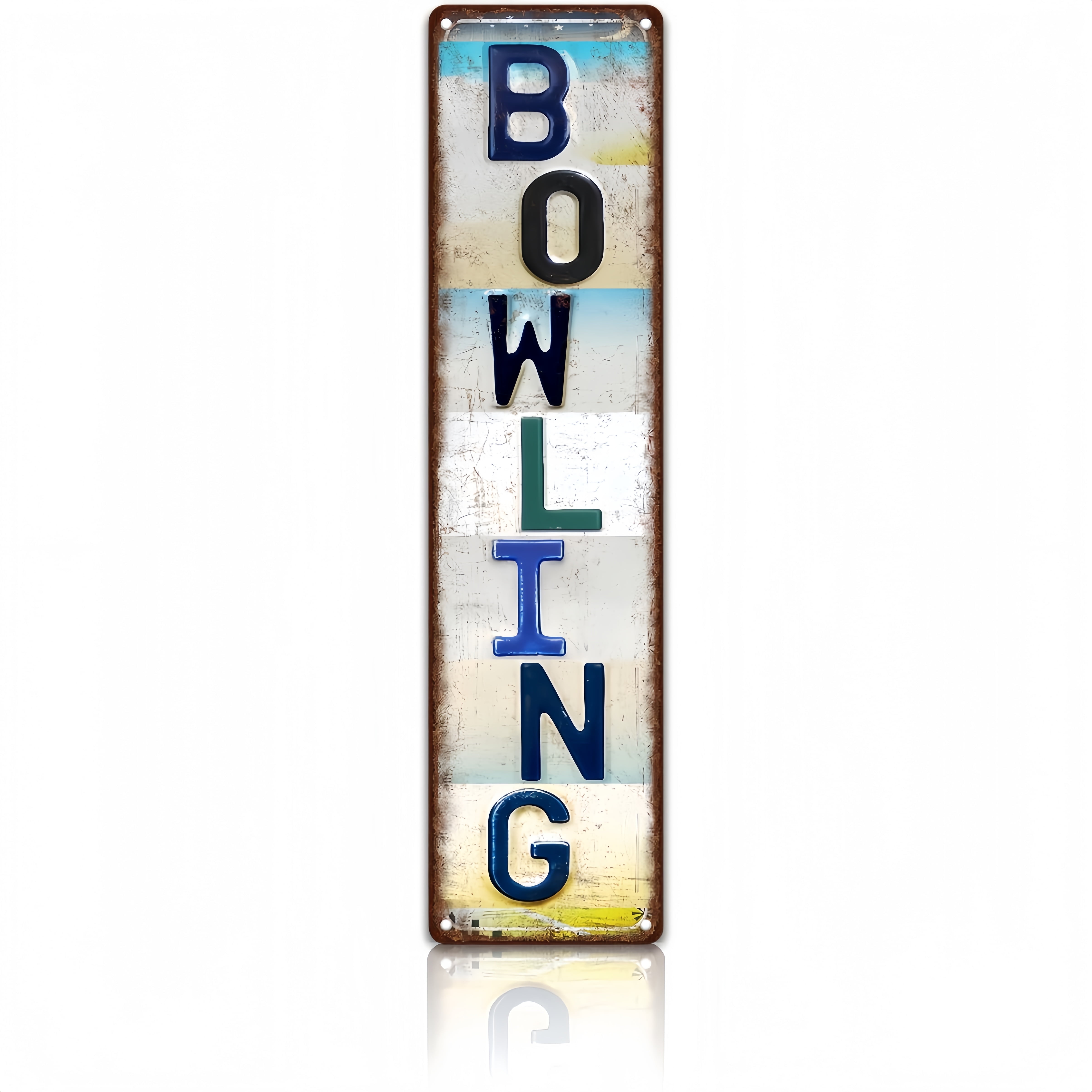 Metal Signs: Vintage Sport Street Sign Bowling Wall Decor Metal Tin ...