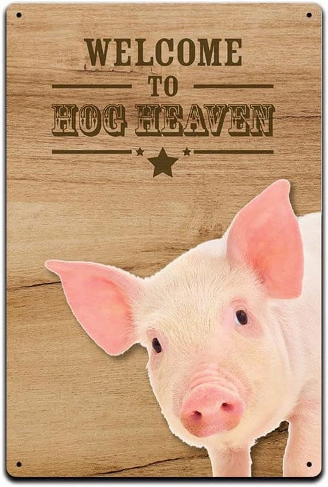 Metal Signs Welcome to Hog Heaven Pig Retro Tin Signs Vintage Aluminum ...