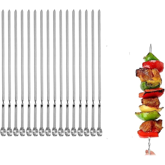 Metal Skewer for Grilling,Kabob Skewer,Flat BBQ Barbecue Skewer ...