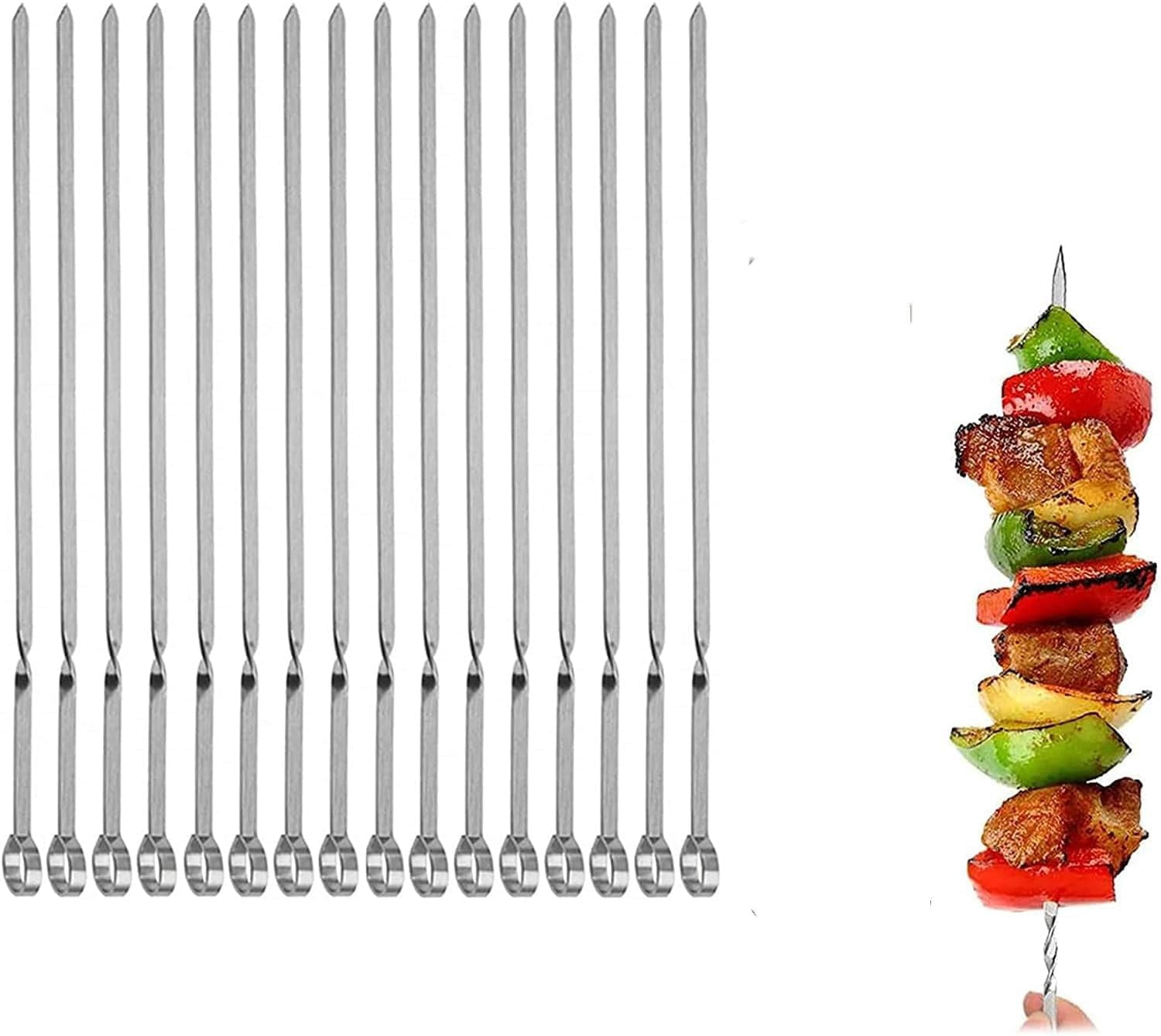 Metal Skewer for Grilling,Kabob Skewer,Flat BBQ Barbecue Skewer ...