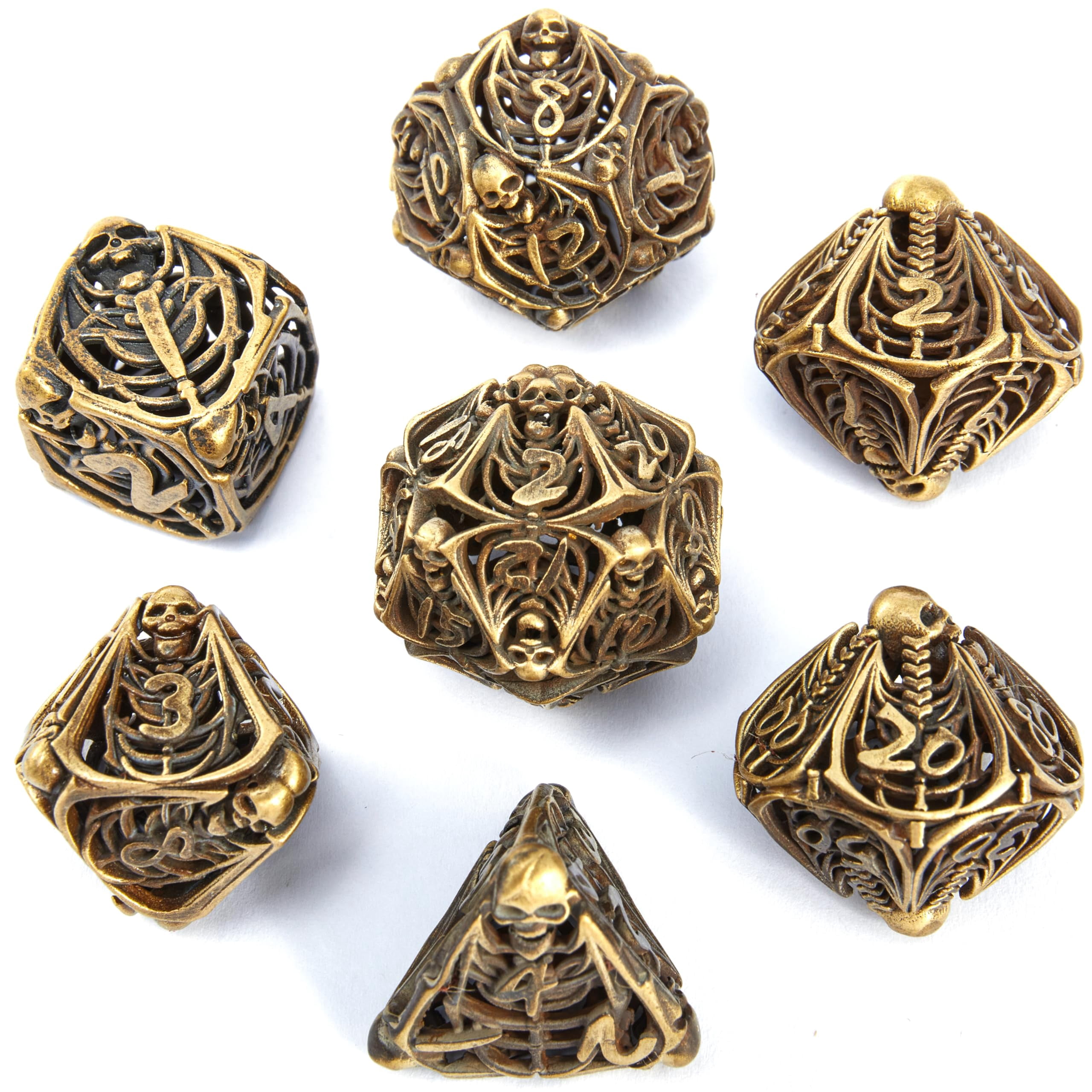 Metal Skull Dice Set AIF4 Hollow Multi-Sided Dungeons & Dragons Dice ...