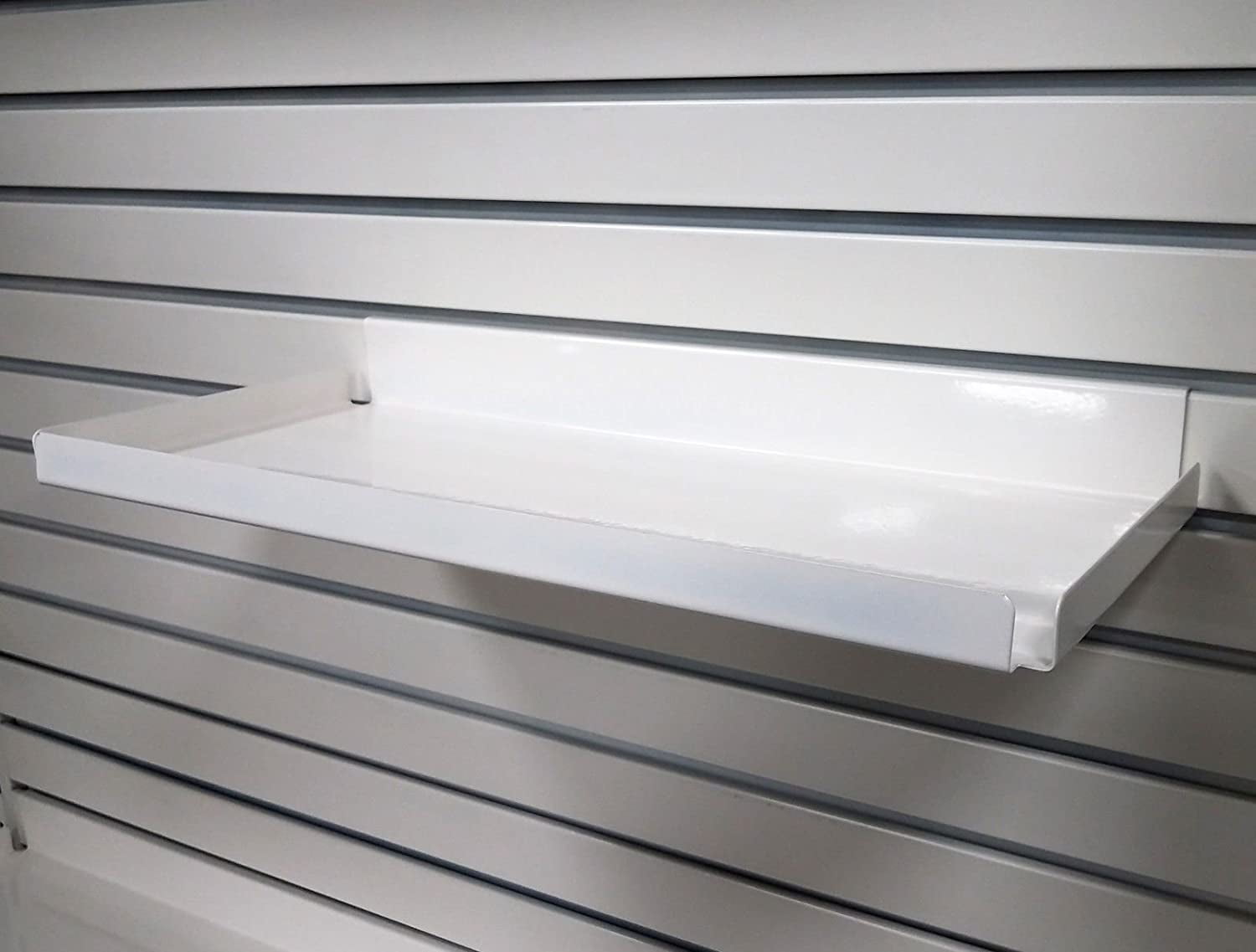 Metal Slatwall Pharmacy Shelf - 7.5" D x 15.5" W Steel RX Shelf with .5 ...