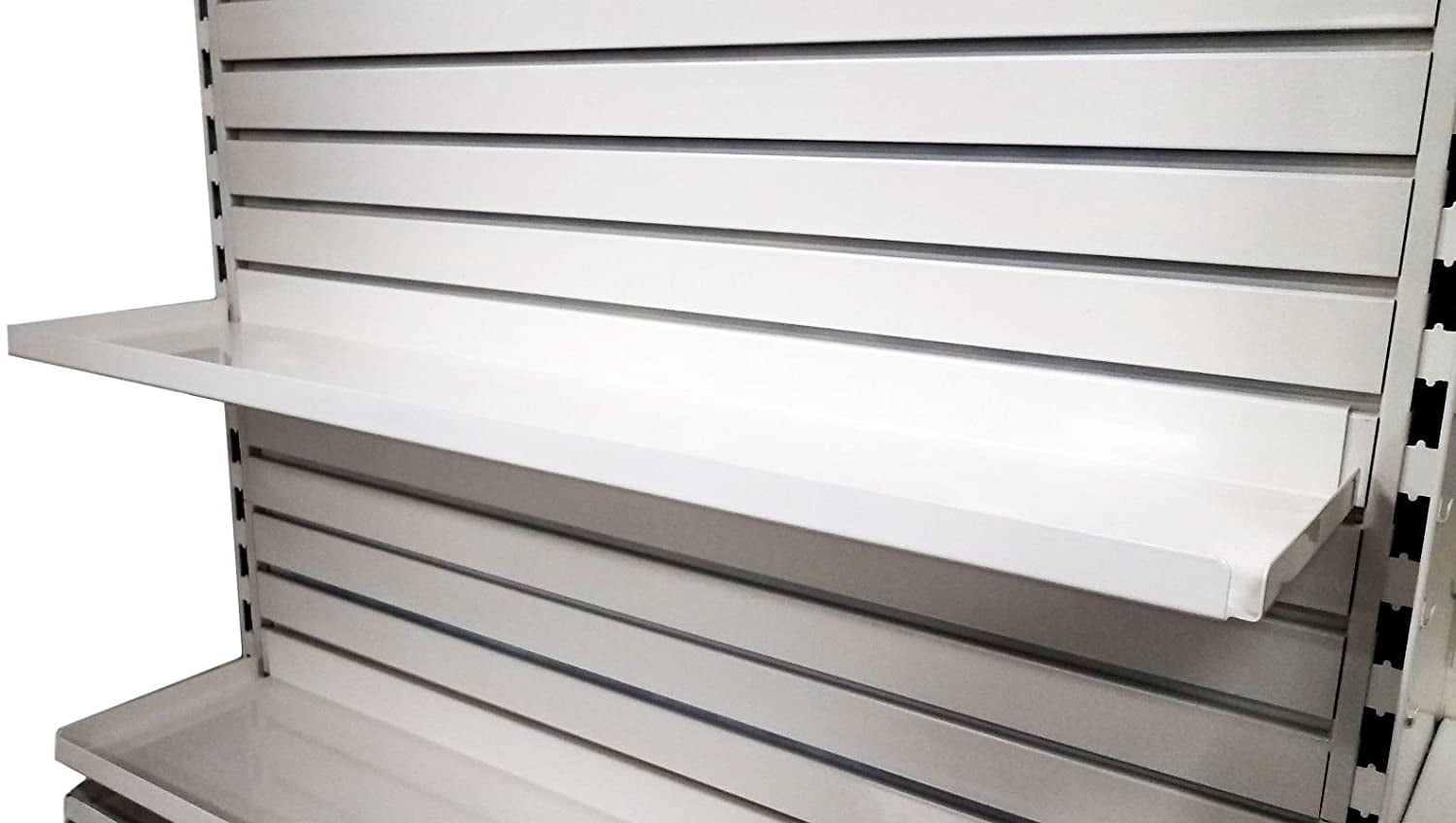 Metal Slatwall Pharmacy Shelf - 7.5" D x 31.75" W Steel RX Shelf with ...