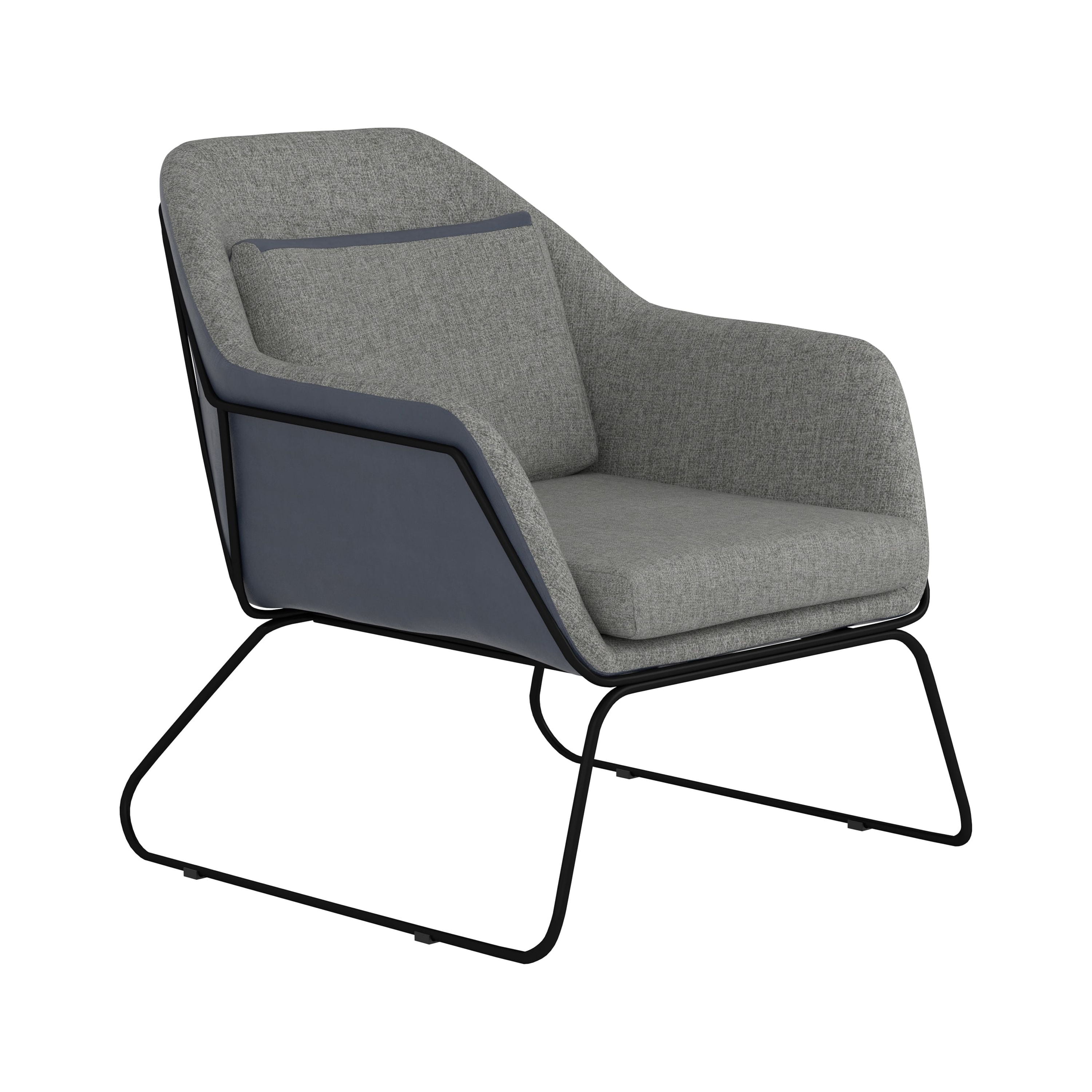 Metal Sled Leg Accent Chair Grey and Blue - Walmart.com
