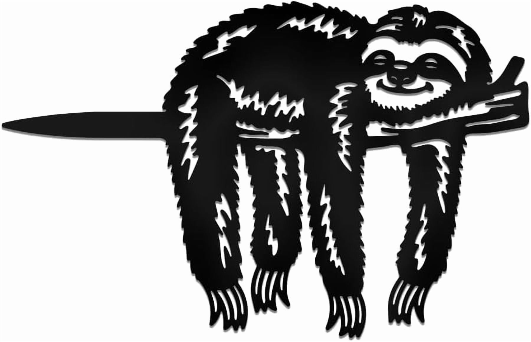 Metal Sloth Yard Art Decor Sloth Garden Tree Silhouette Stakes Animals ...