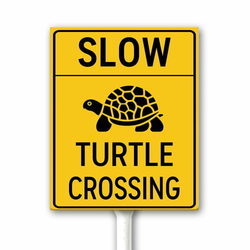 Metal Slow Turtle Crossing Sign - Tortoise Aluminum Traffic Sign for ...