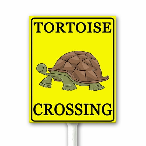 Metal Slow Turtle Crossing Sign - Tortoise Aluminum Traffic Sign for ...
