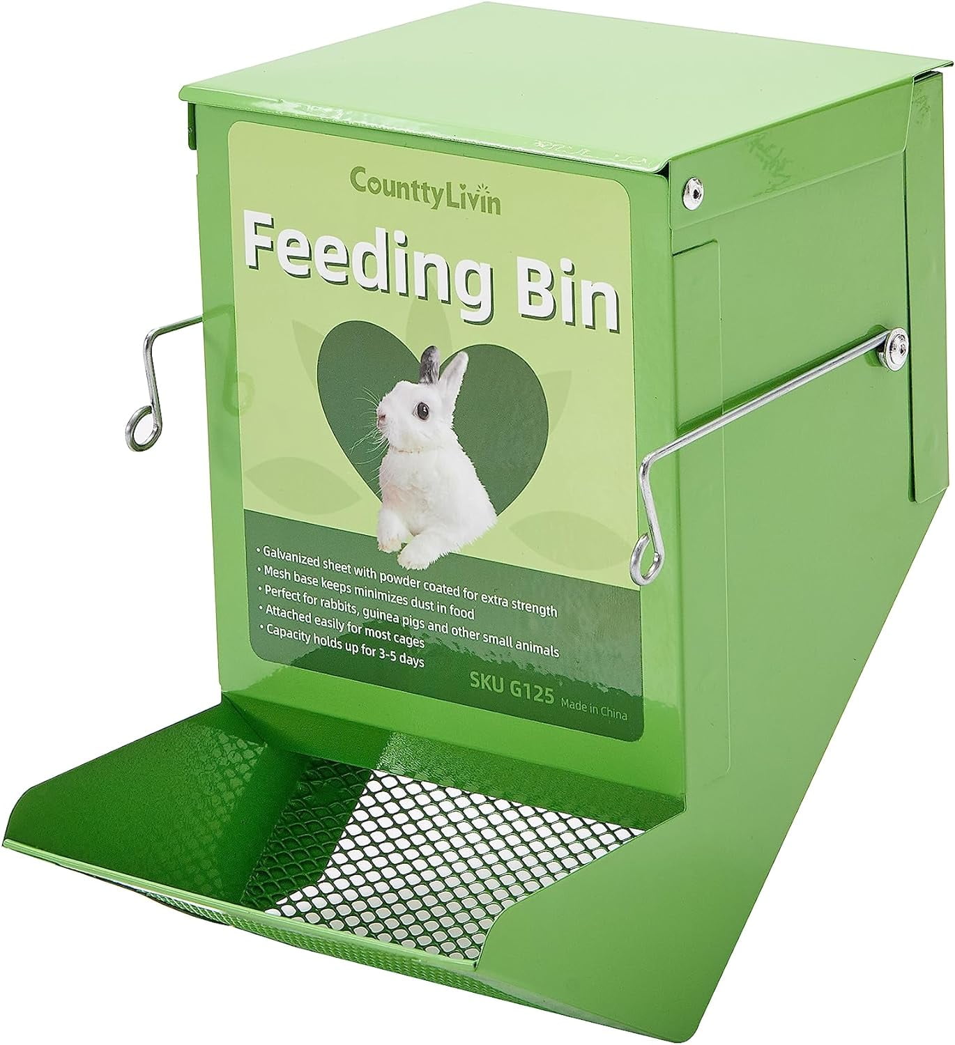 Metal Small Animal Feeder with Lid, Heavy Duty, Large Capacity Food ...