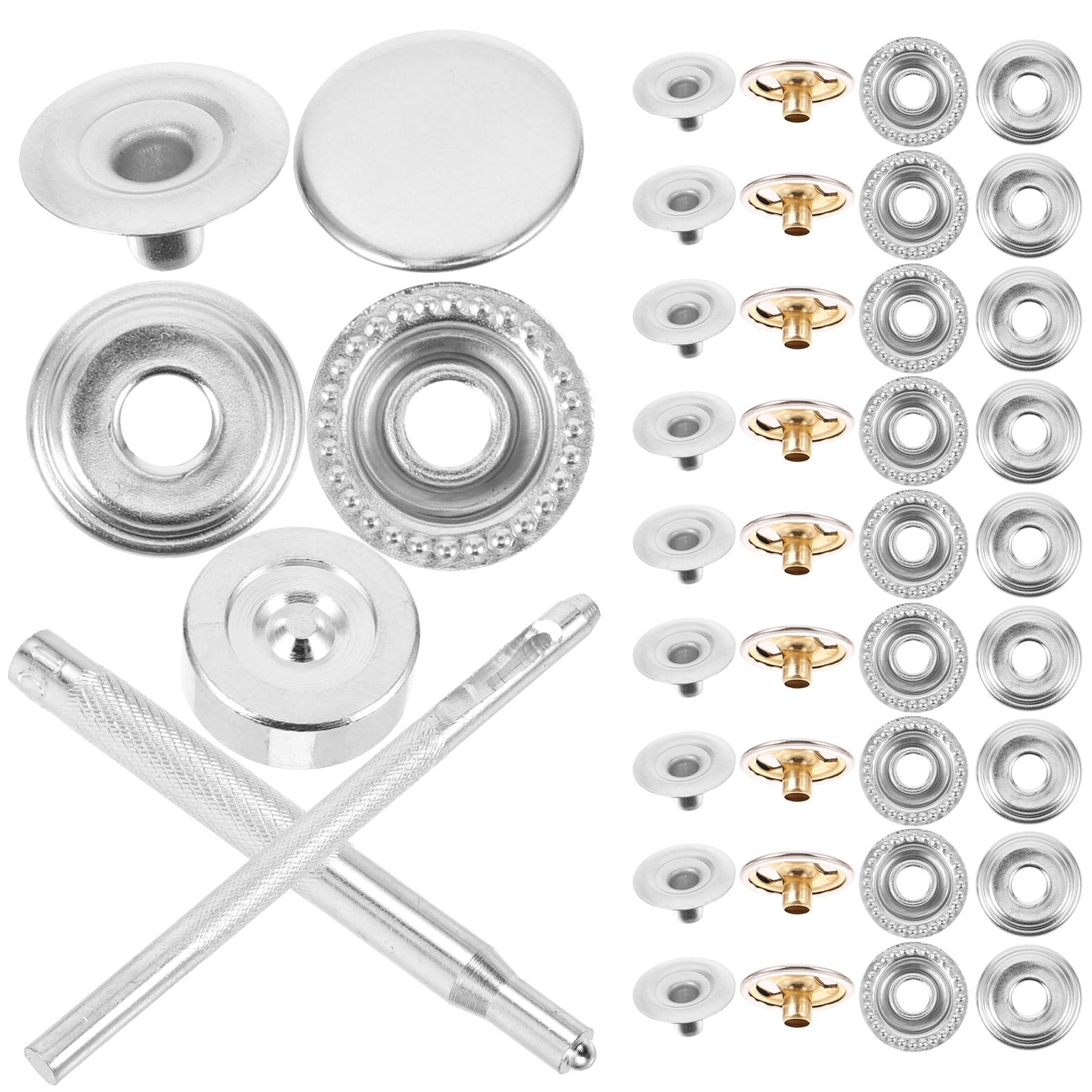 ONAPARTER Metal Snap Button Embellishments No-sew Buttons Clothing ...