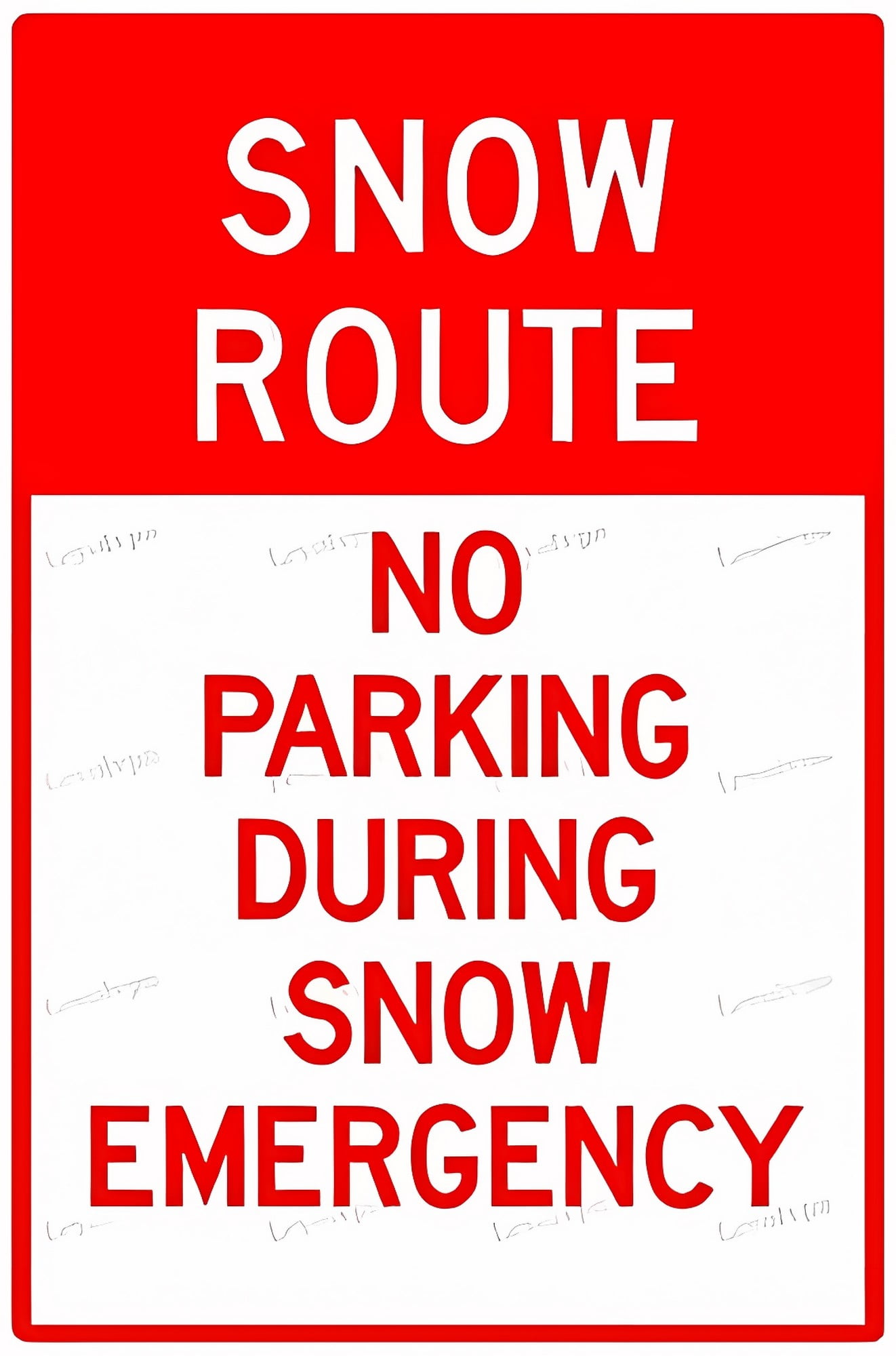 Metal Snow Route No Parking During Snow Emergency Street Sign - 8"x12 ...