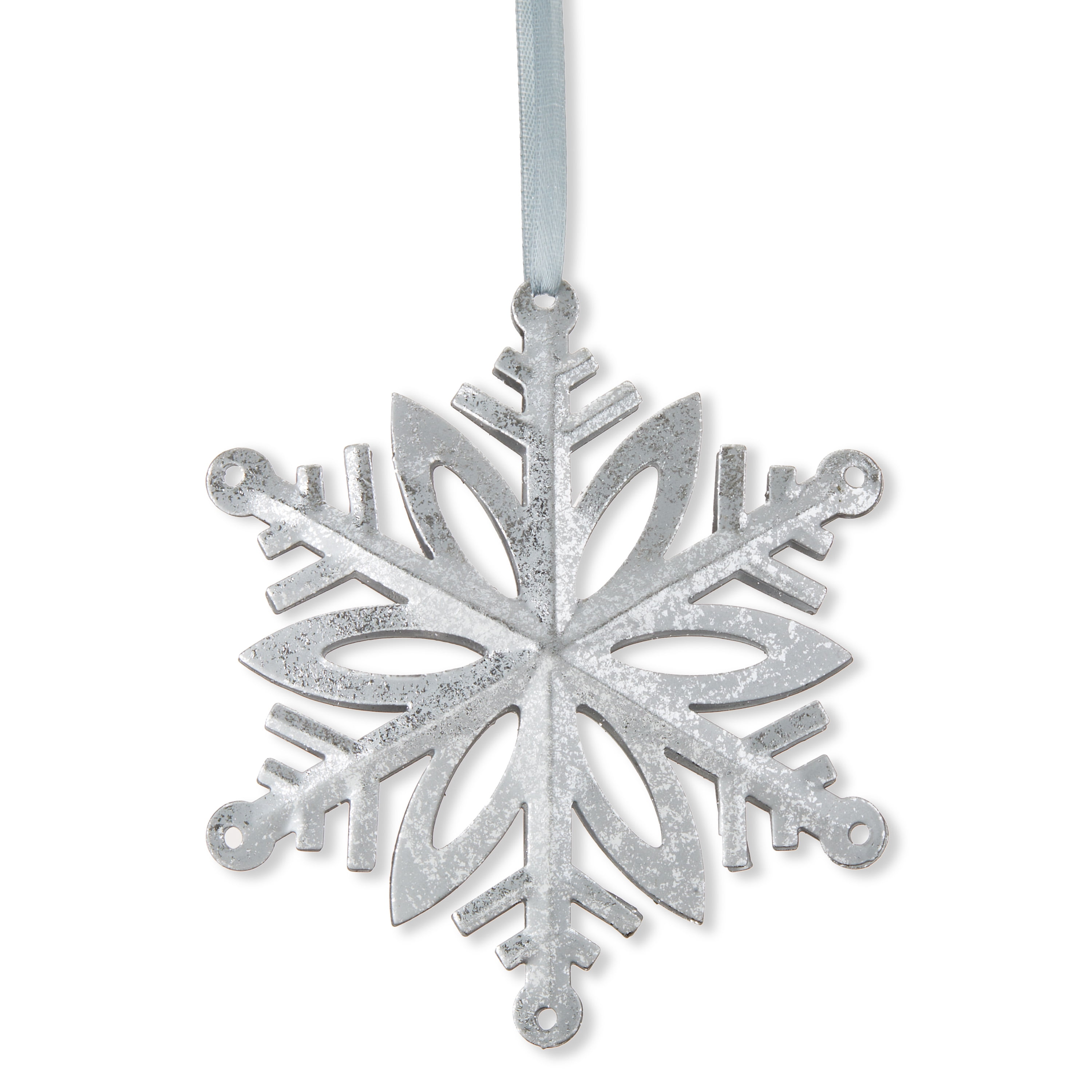 Metal Snowflake Christmas Hanging Ornament in Silver foil Finish, 5.5 ...