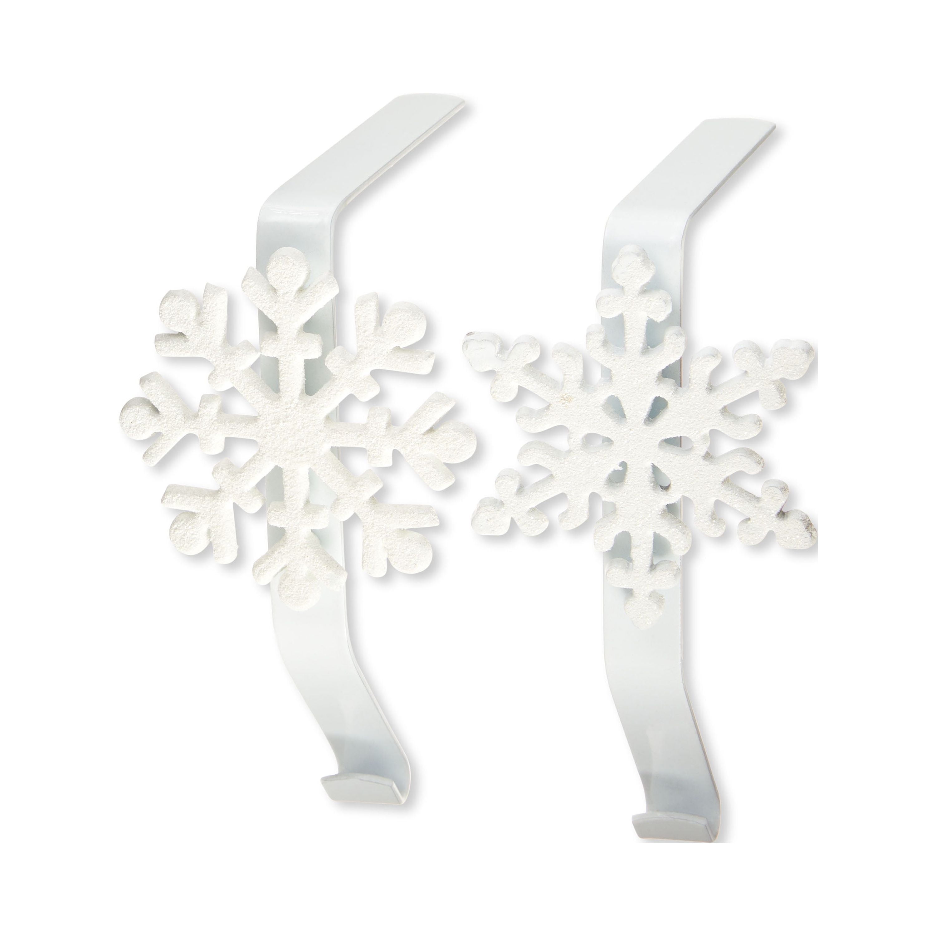 Stocking Holder Snowflake Christmas - 3D Silver Metal Hanger For Mantle ...