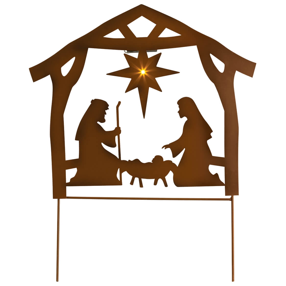 Metal Solar Nativity Scene Yard Stake, Crafted with Duable Waterproof ...