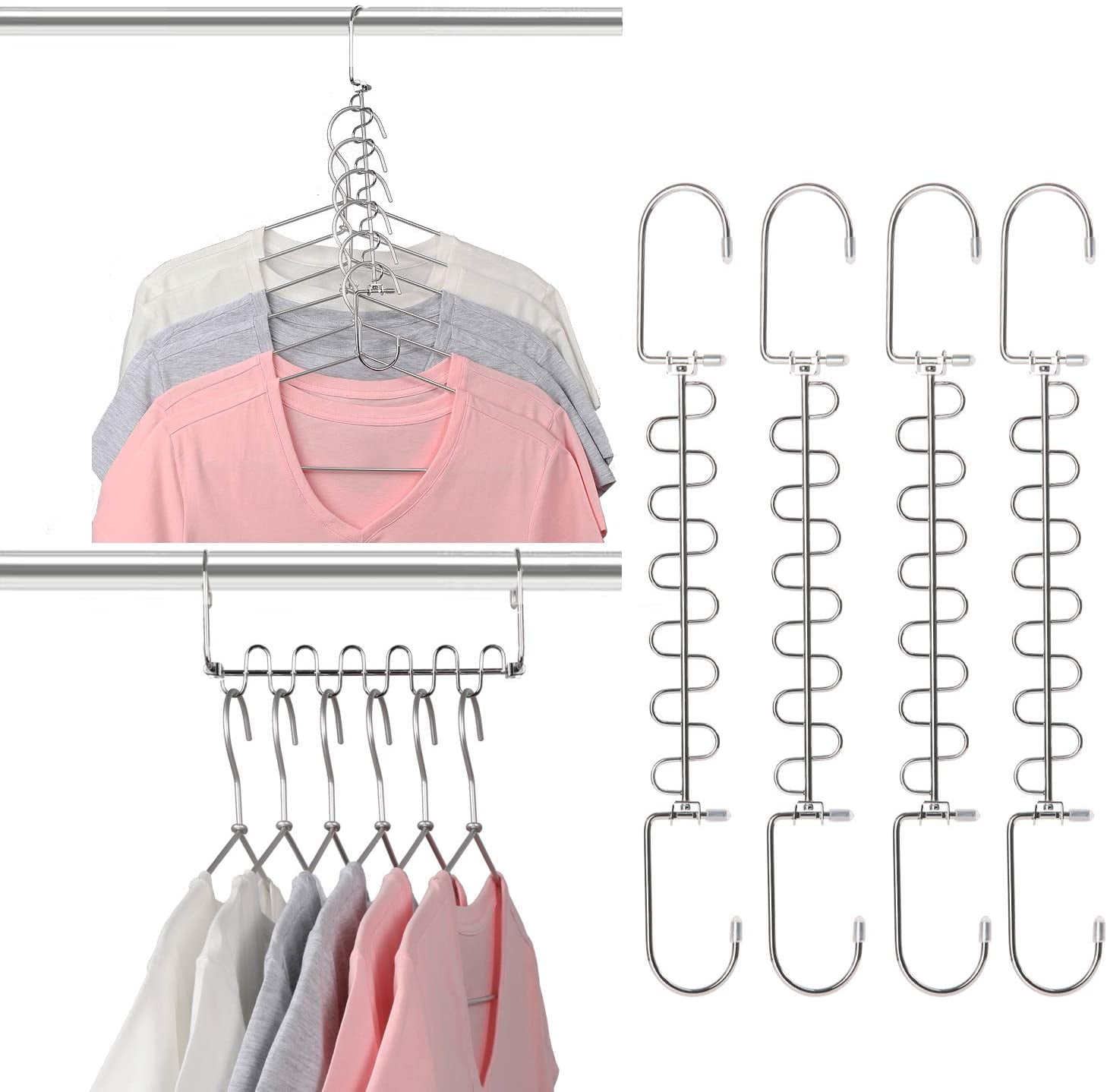 Metal Space Saving Hangers 12 Slots New Version Hanger Magic Cascading ...