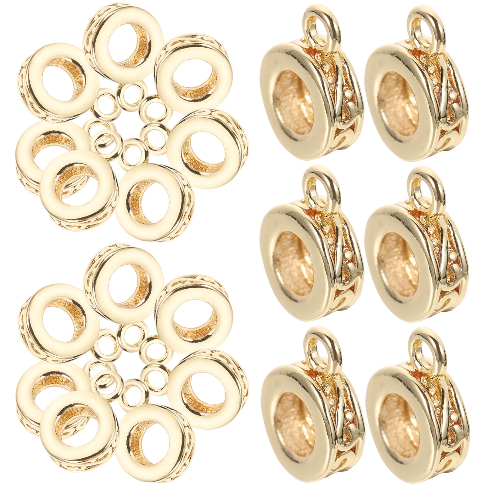 Metal Spacer Charm Bail Beads Large Hole Pendant Coat Hangers Bracelet ...