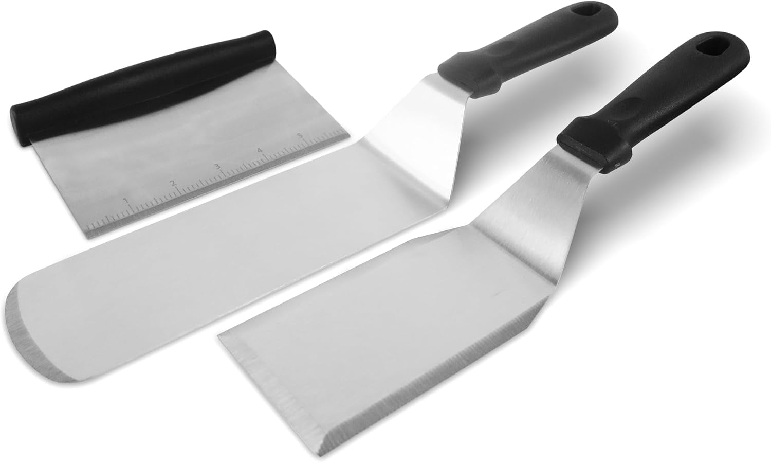 Metal Spatula Set of 3, Stainless Steel Griddle Accessories - Grill ...