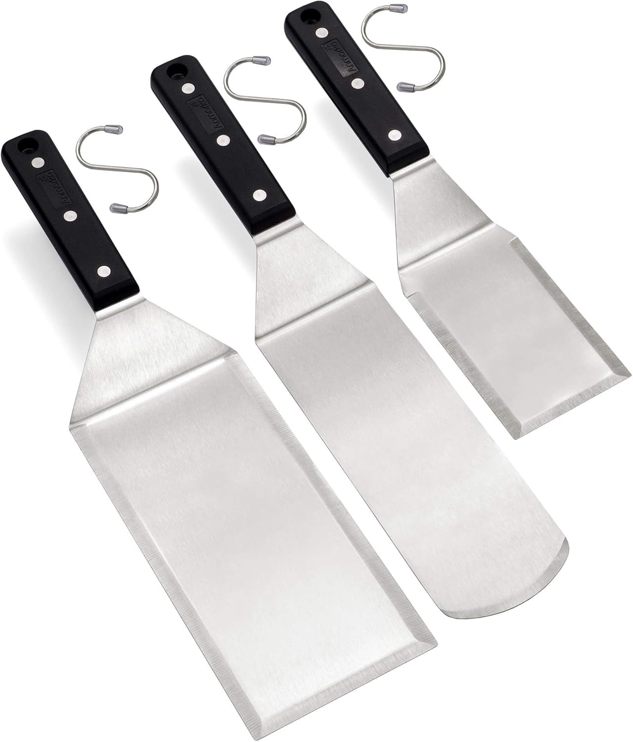 Metal Spatula Set Stainless Steel Hamburger Turner Griddle Flipper ...