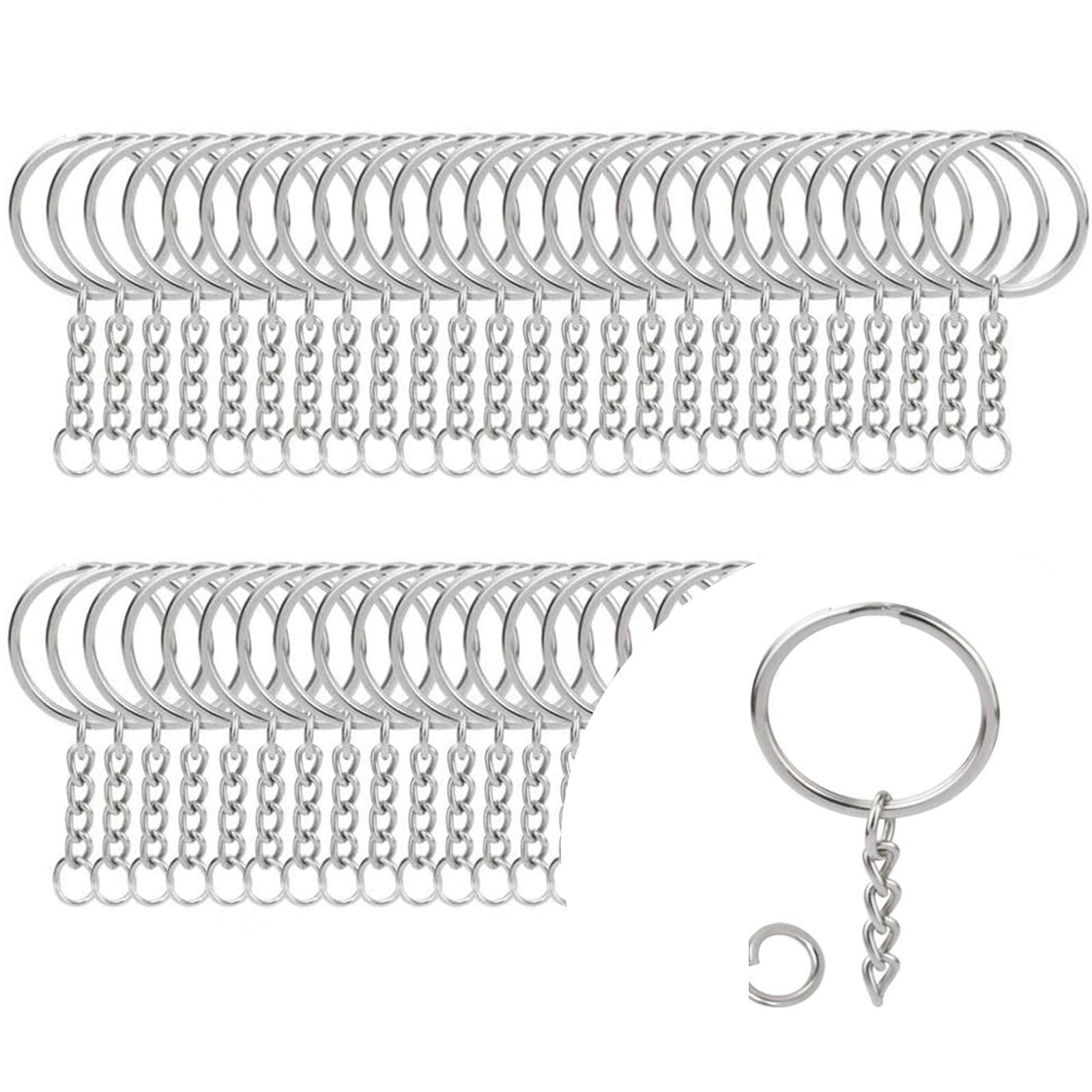 Metal Split Keychain Ring Parts 50 Key Chains With 25Mm Open Jump Ring ...