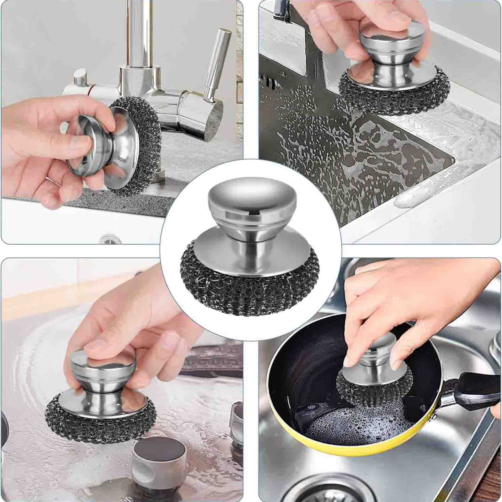 Metal Sponge Scrubber for Cleaning Dishes,Pans,Pots,Ovens,Grills ...