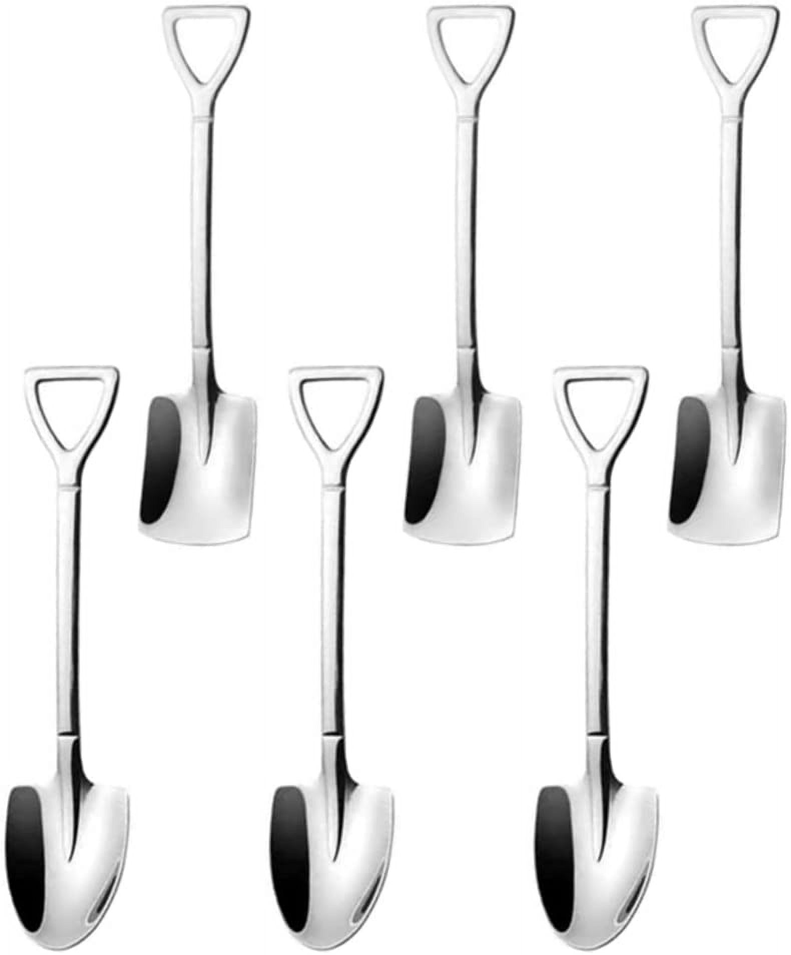 Metal Spoons 6Pcs Small Shovel Spoons Stainless Steel Ice Cream Spoon Dessert Spoon Tea Spoon ...