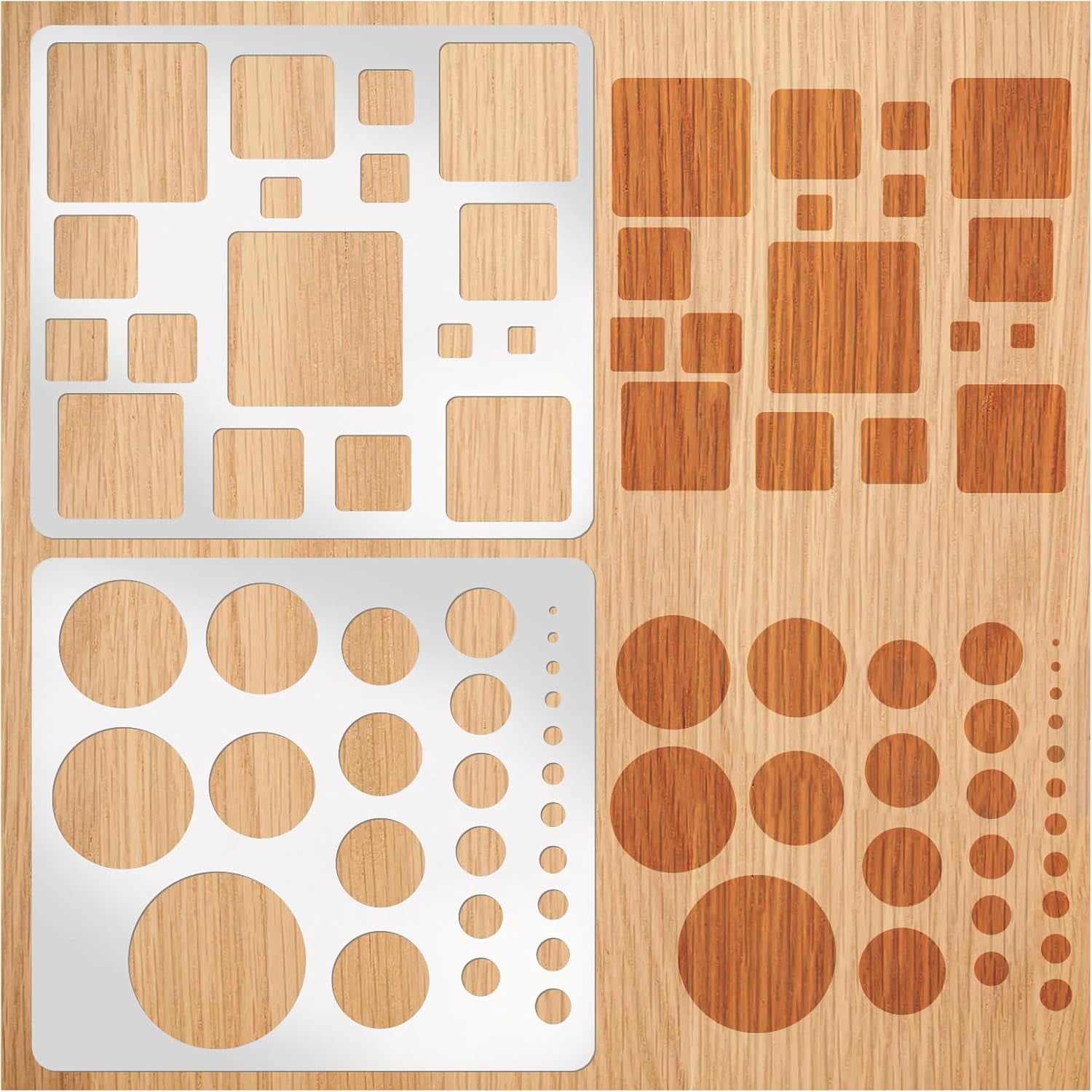 Metal Square Circle Stencils, Round Tracers Drawing Template for ...