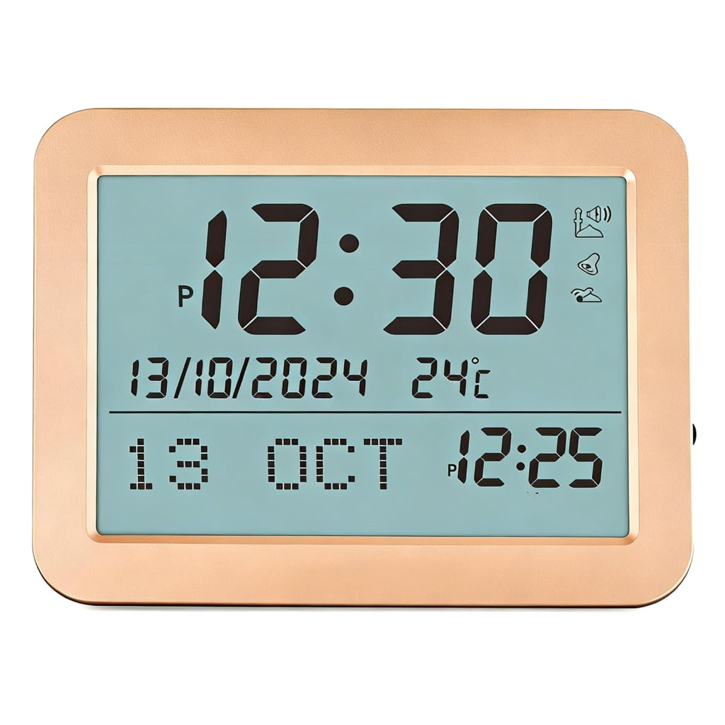 Metal Square Desktop LCD Alarm Clock Featuring Large Screen Display ...