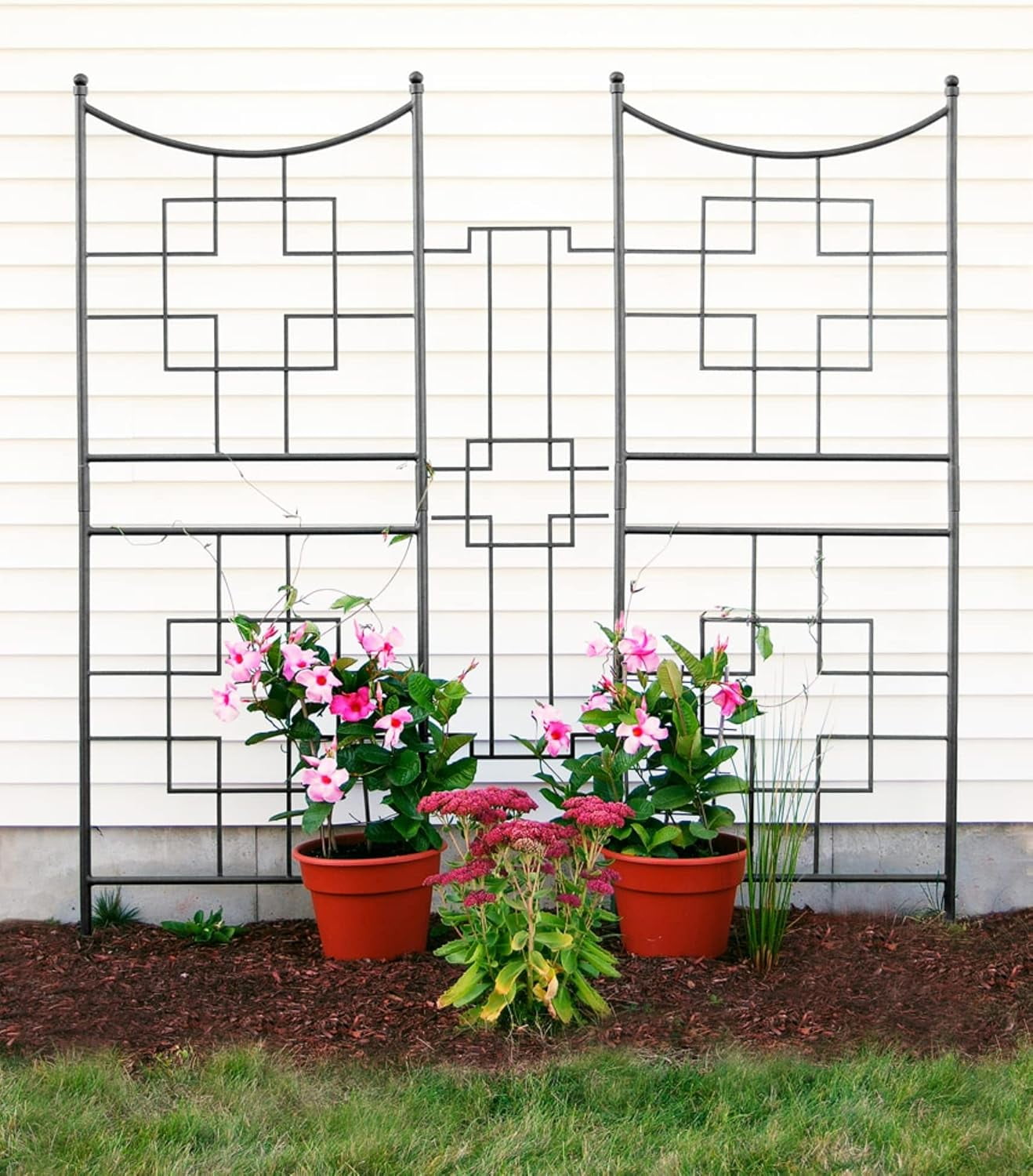 Metal Square-On-Squares Trellis 31"W x 86"H - Walmart.com