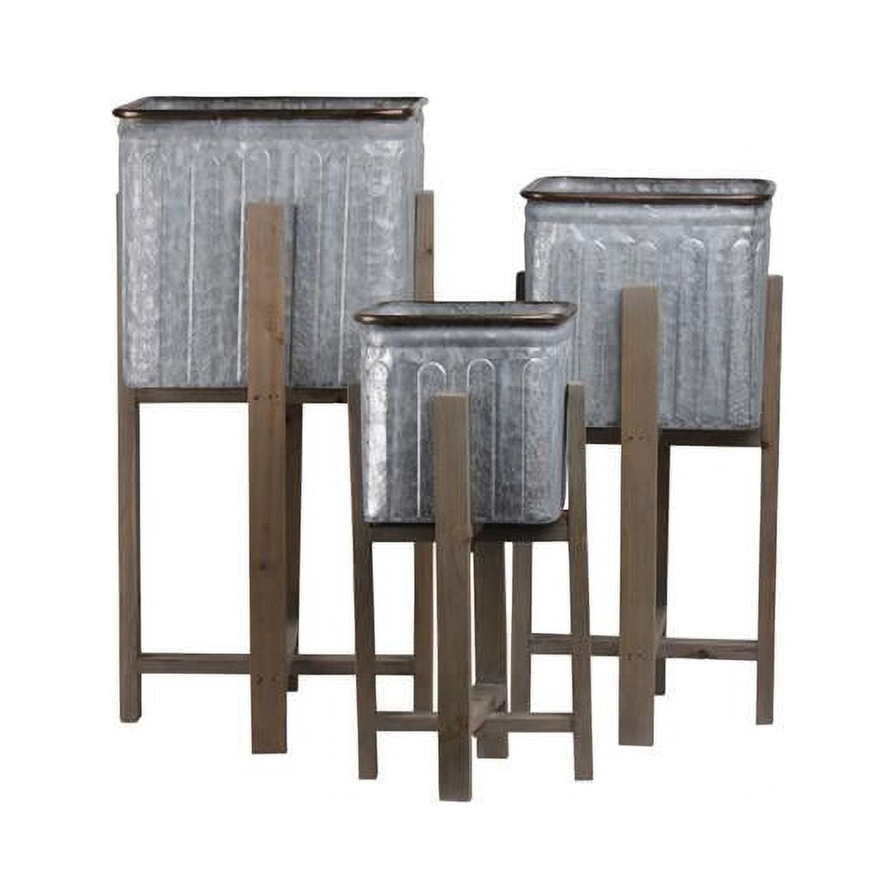 Metal Square Planter with Copper Rim Mouth & Rounded Edges, Vented ...