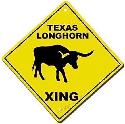 Metal Square Sign 12x12 inches Texas Longhorn Crossing Metal Aluminum ...