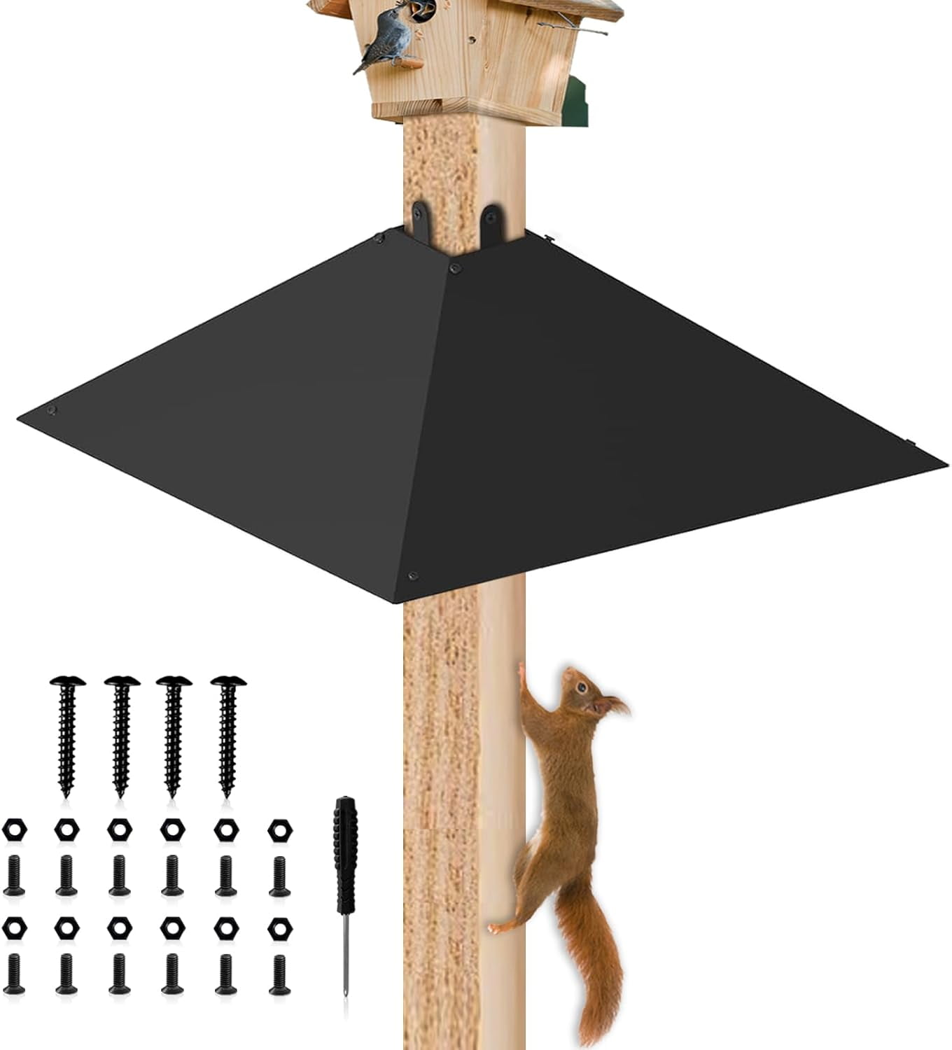 Metal Square Squirrel Baffles, Adjustable Shield, 17 Inch Outdoor ...