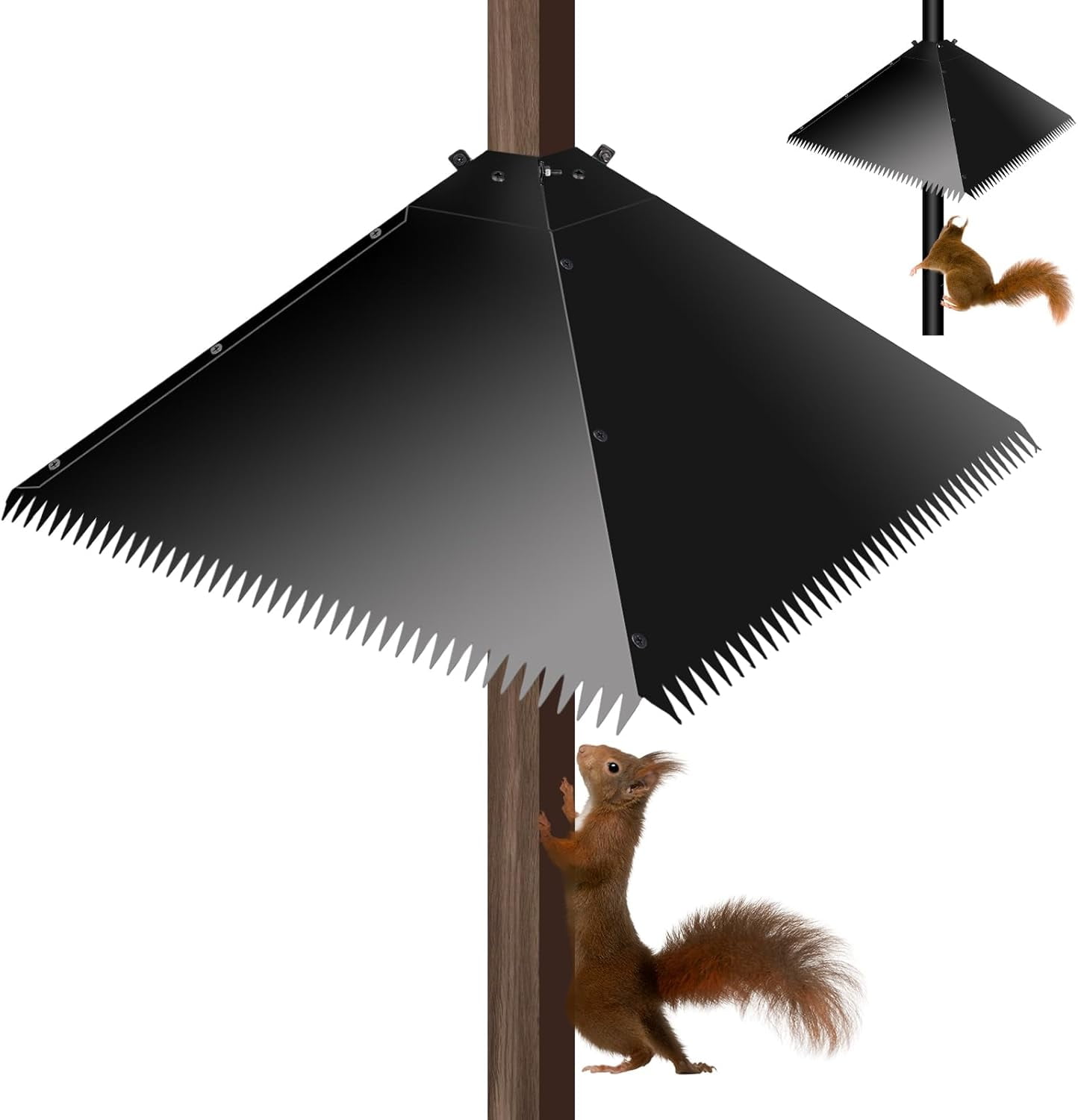 Metal Squirrel Baffle for 4x4 Post, 17 Inch Squirrel Guard with Spikes ...