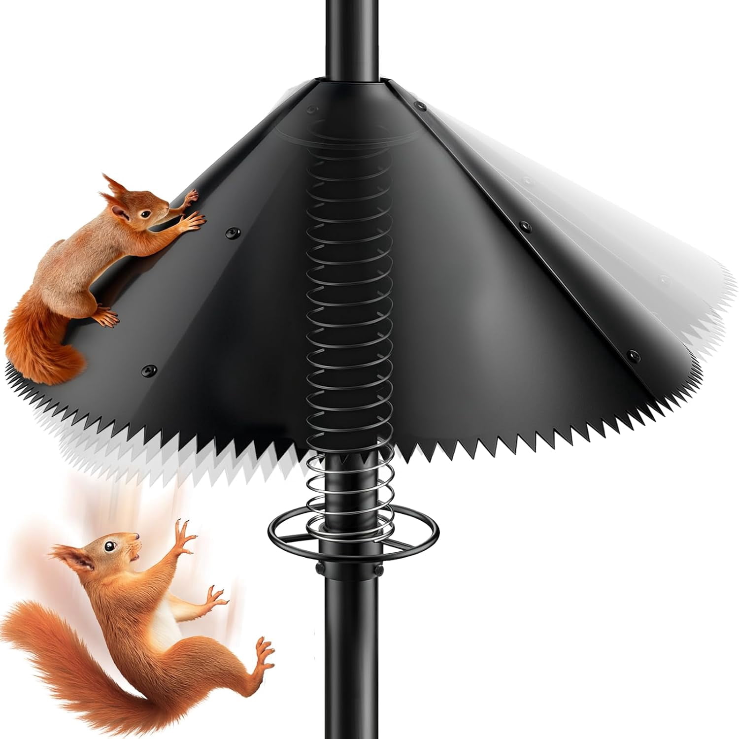 Metal Squirrel Baffle for Bird Feeder Pole, 18 Inch Wide Heavy-Duty ...