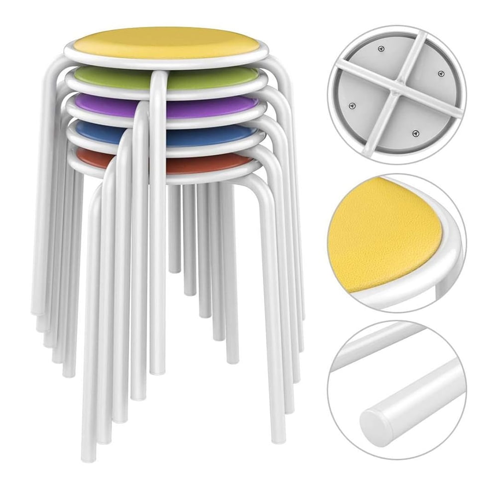 Metal Stack Stools with Padded Seat Soft Bar Stools, Classroom Stools ...