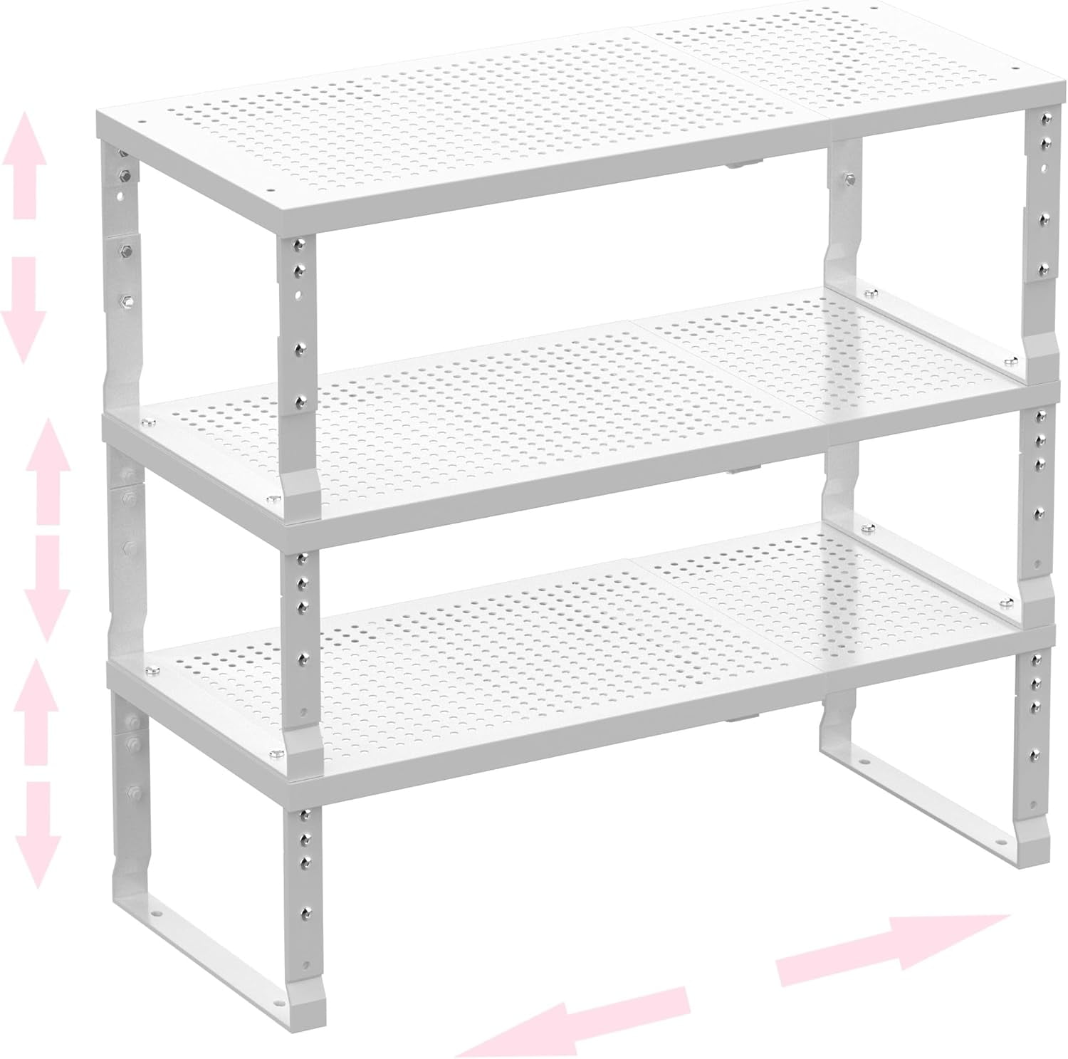 Metal Stackable Expandable Storage Shelf - Multi-Functional Home ...