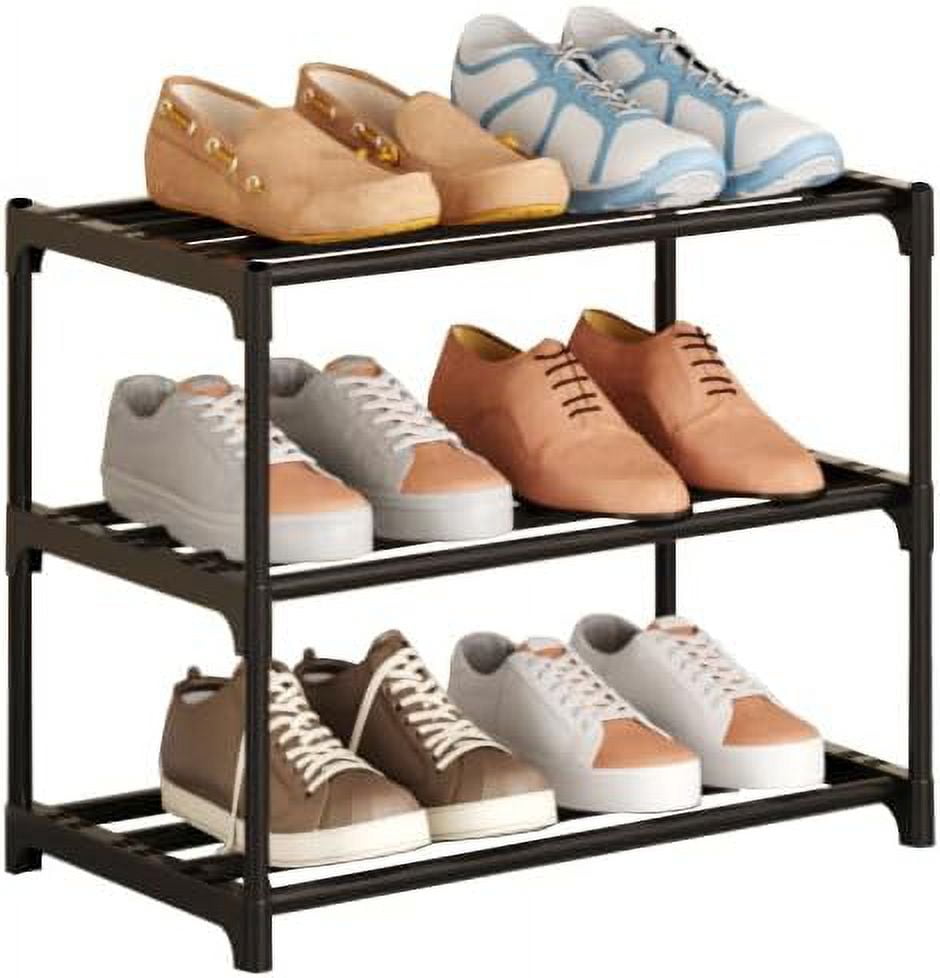 Metal Stackable Small Shoe Rack Organizer, Narrow Shoe Racks for ...